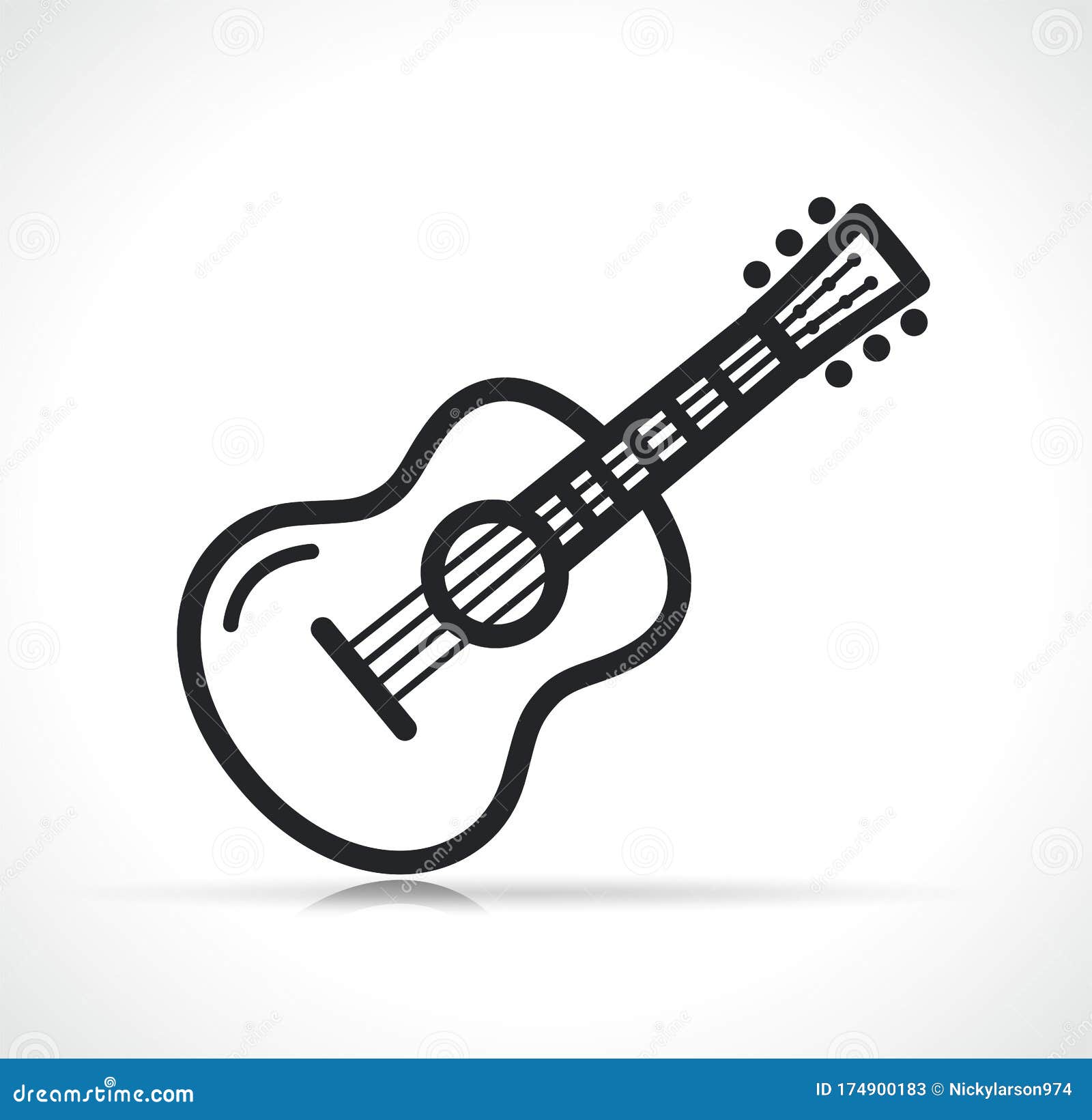 Vector Guitar Symbol Icon Isolated Stock Vector - Illustration of ...