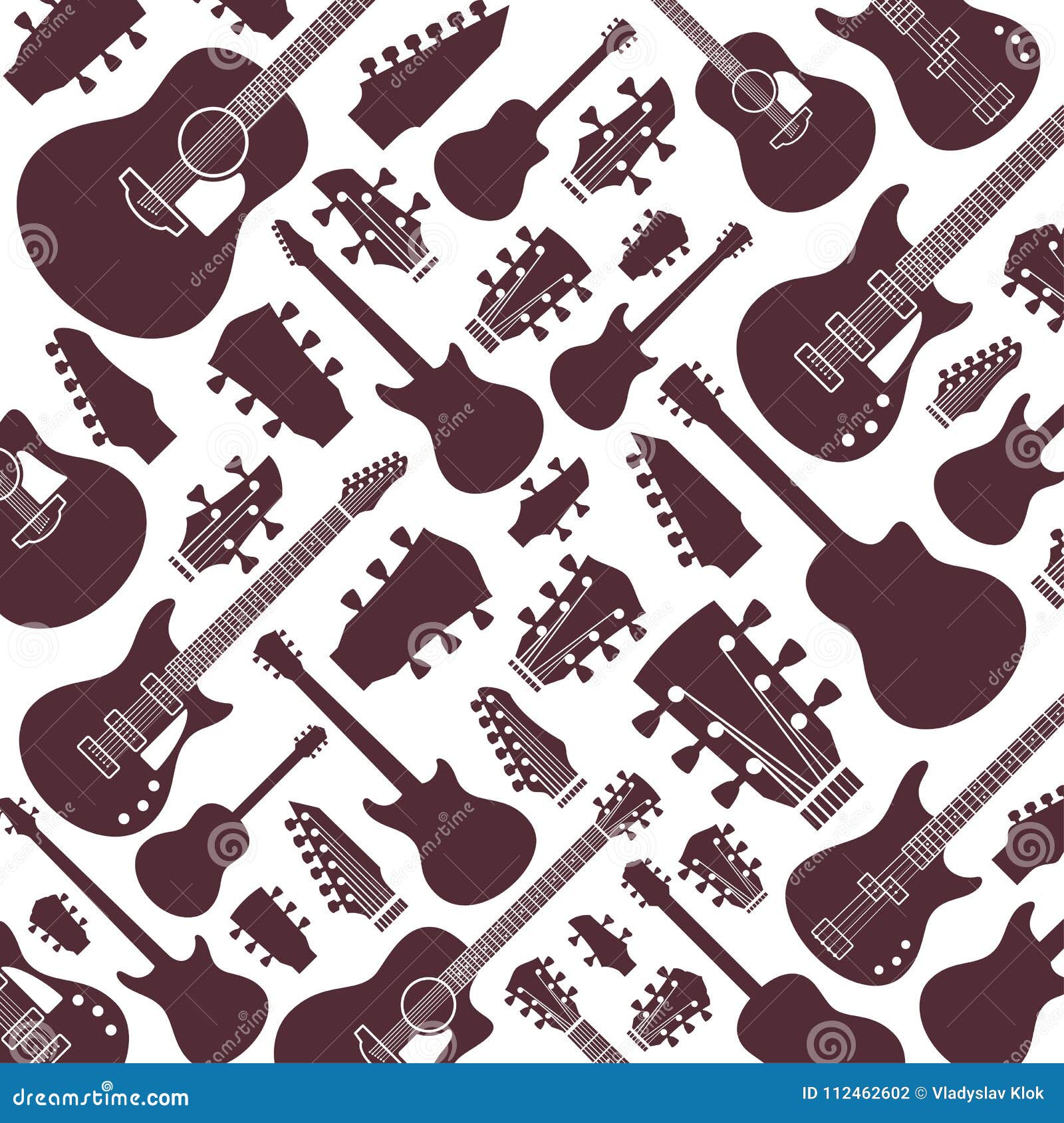 Vector Guitars Pattern Or Background | CartoonDealer.com #112462602