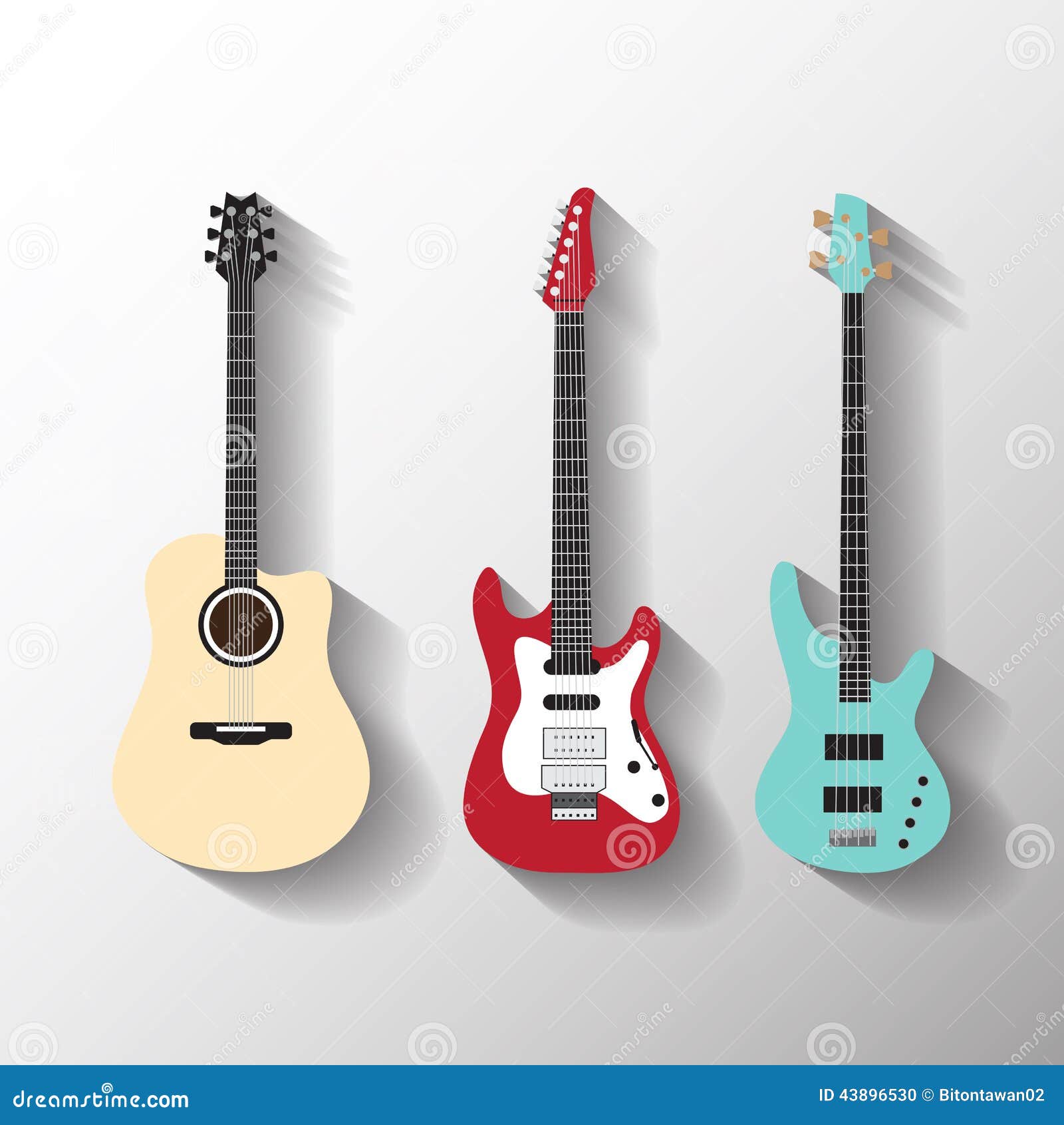 Vector guitars set stock vector. Illustration of neck - 43896530