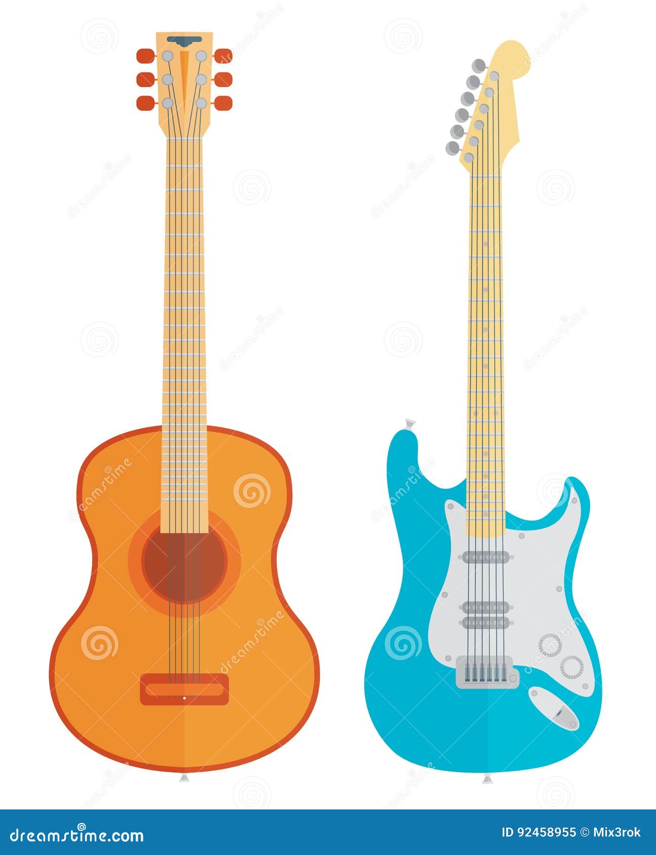 Vector guitars set stock vector. Illustration of glossy - 92458955