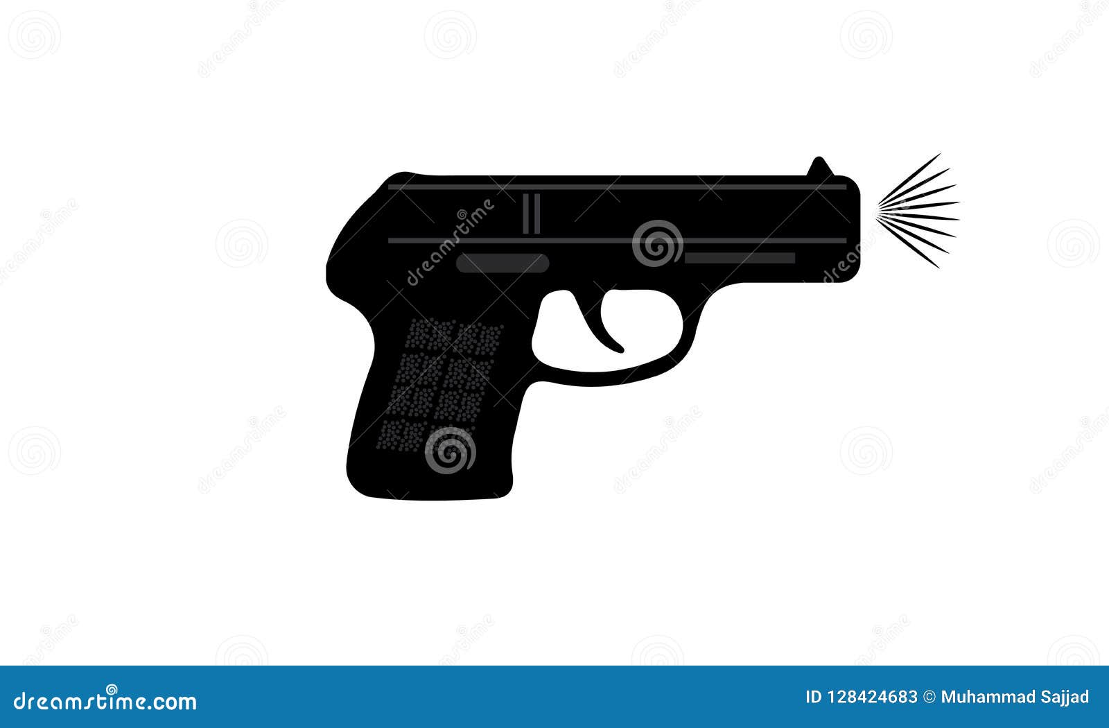 Vector Gun Logo Icon - Weapon Sign - Pistol Sign Stock Vector ...