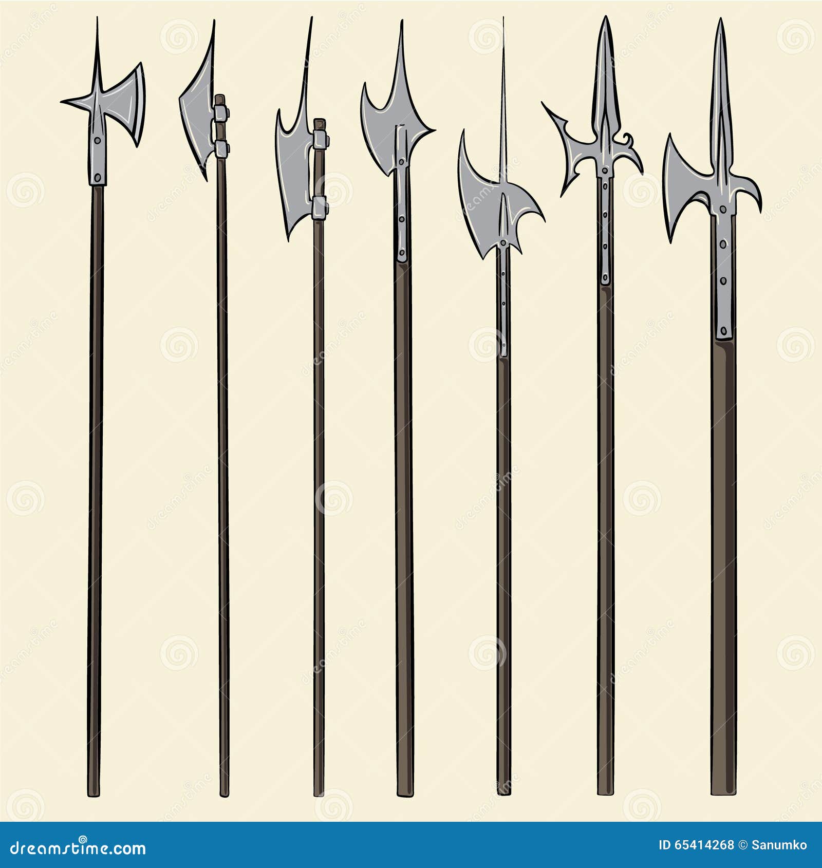 Vector Halberds Set stock vector. Illustration of blade - 65414268