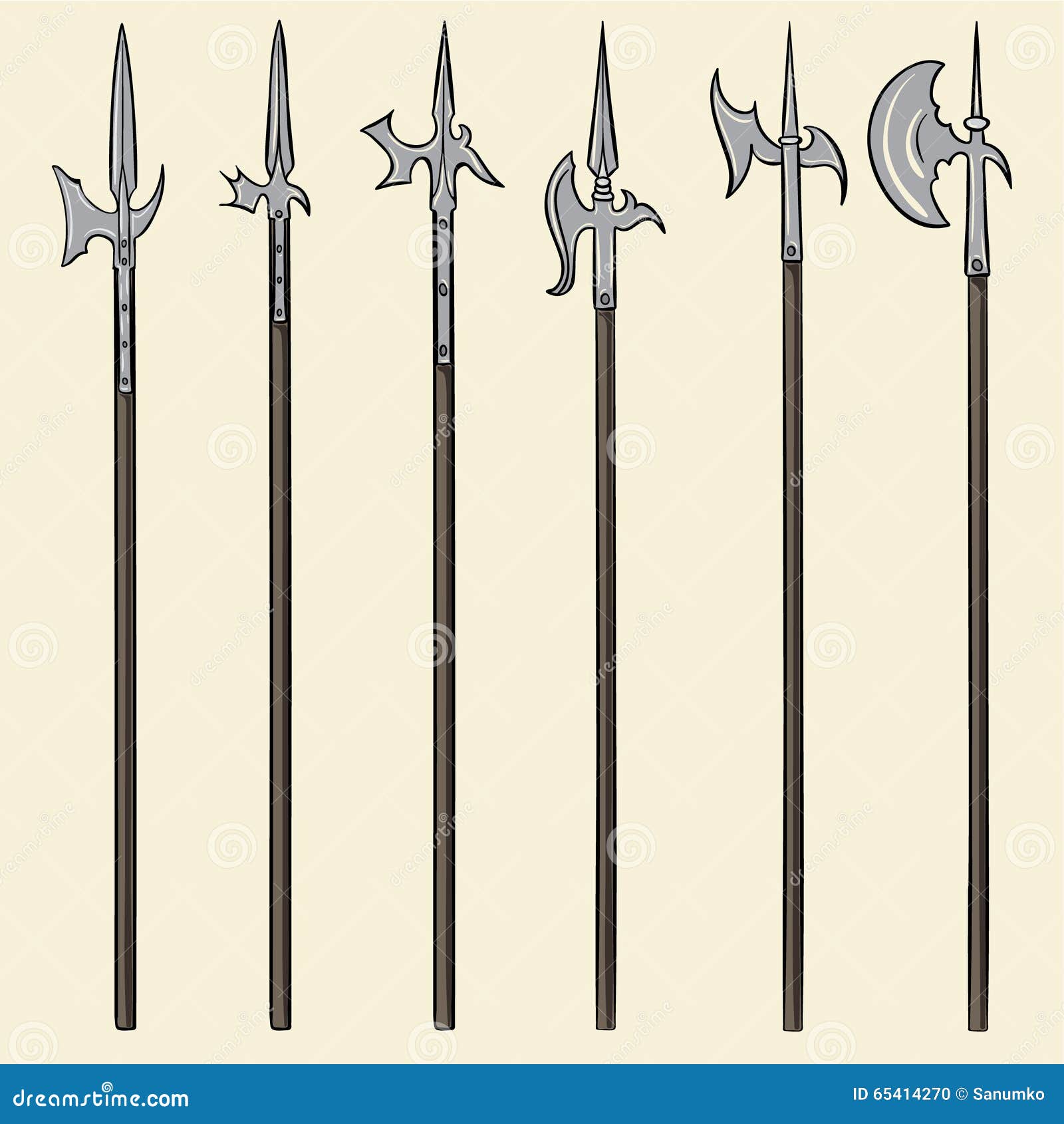 Vector Halberds Set stock vector. Illustration of historical - 65414270