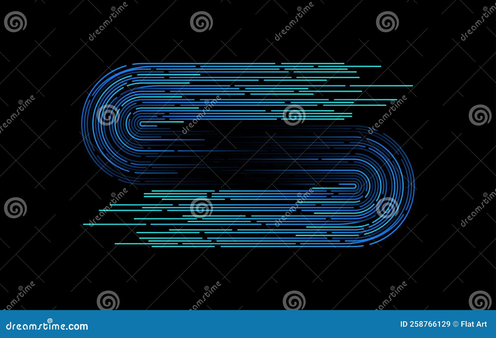 Vector Half Circles Digital Technology Ai Lines Flowing Dynamic Pattern ...