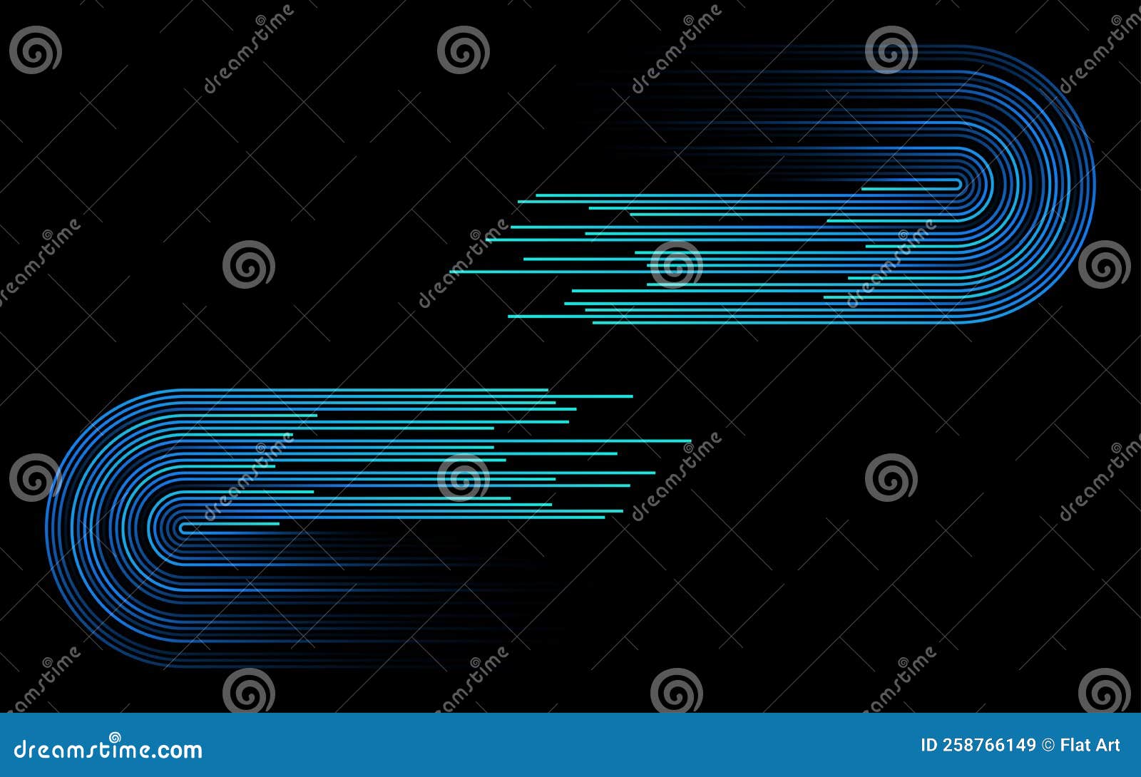 Vector Half Circles Digital Technology Ai Lines Flowing Dynamic Pattern ...