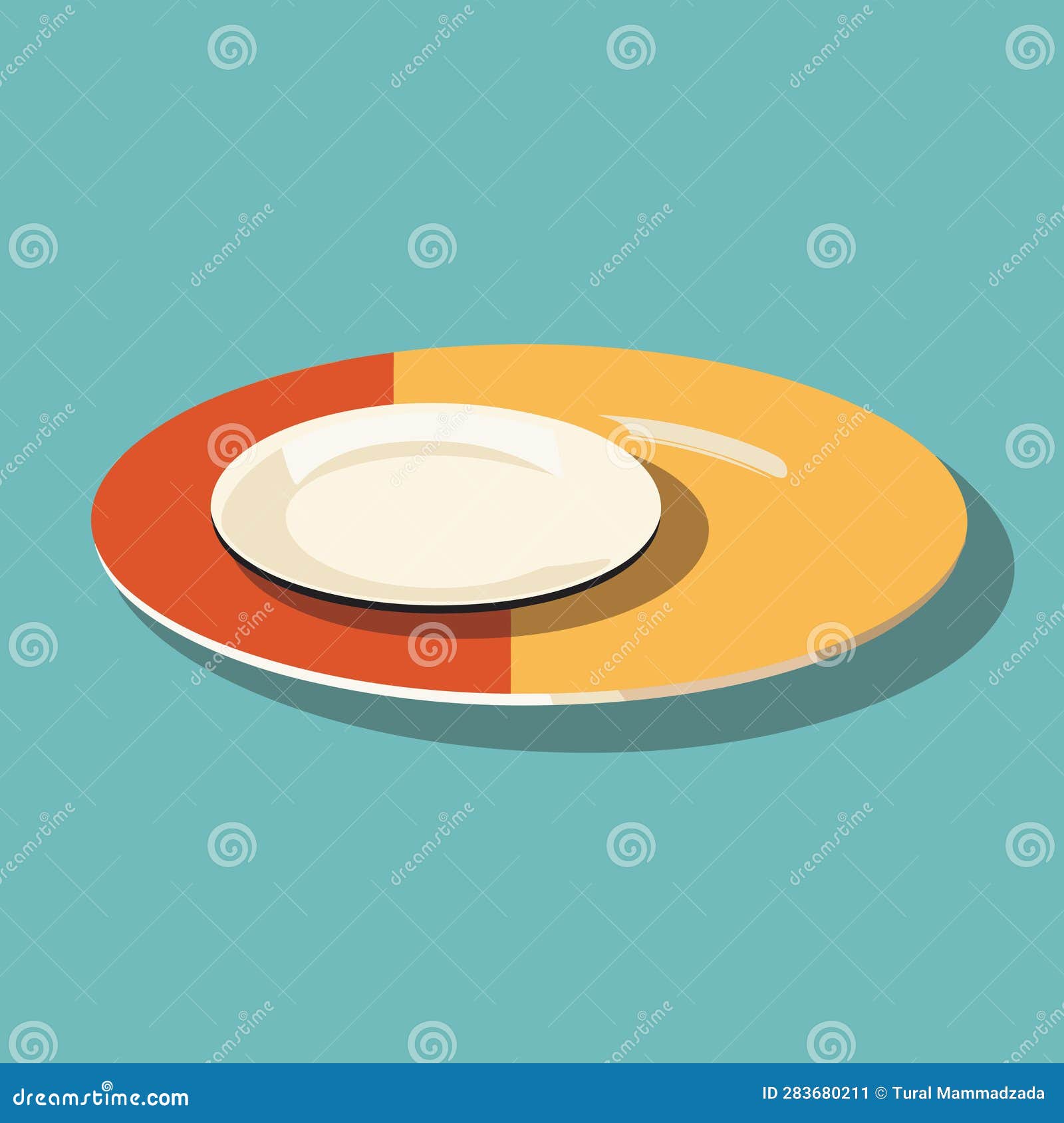 Vector of a Half-eaten Plate Icon in a Flat Design Stock Vector ...