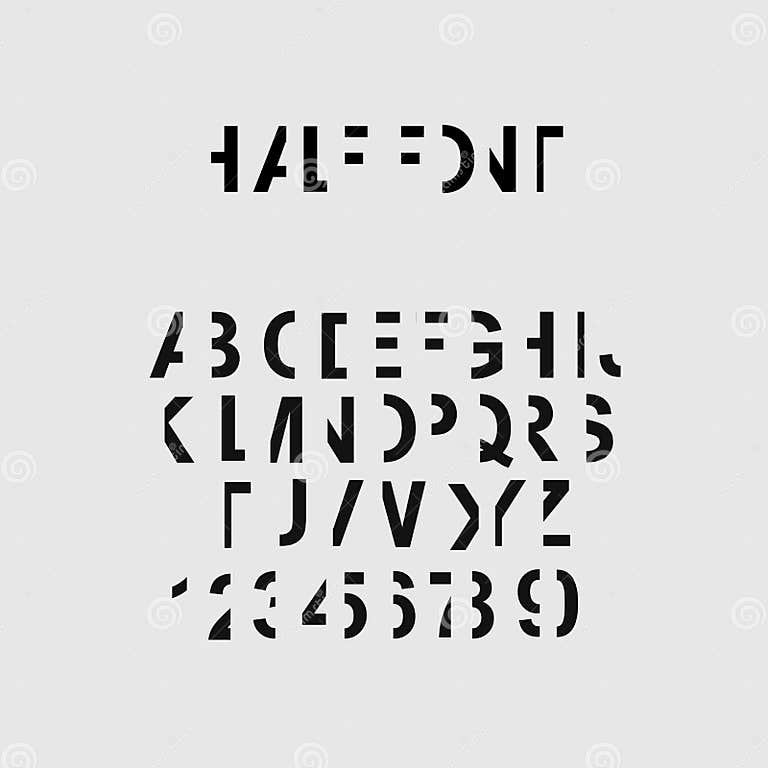 Vector half font stock vector. Illustration of direction - 106199367