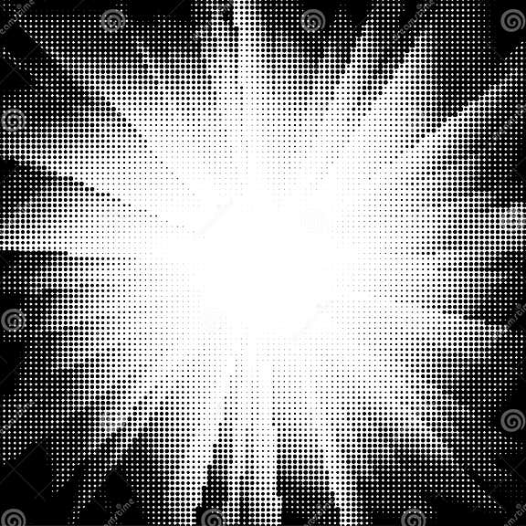 Vector Halftone Black and White Sun Rays Stock Vector - Illustration of ...