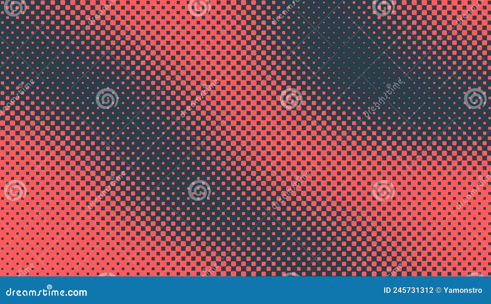 Vector Halftone Checker Pattern Square Dots Rippled Texture Red Blue ...