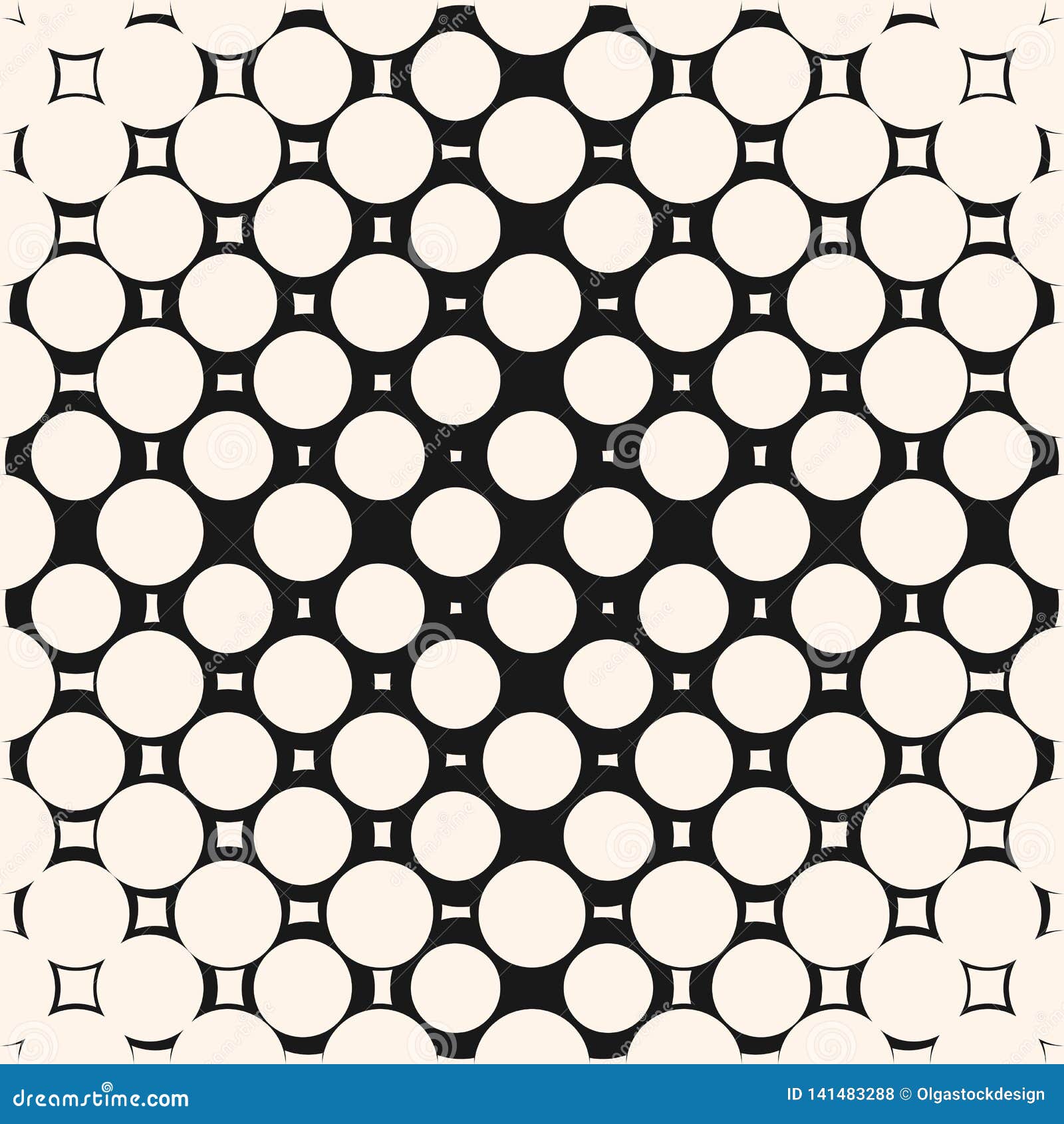 Vector Halftone Circles Pattern. Geometric Seamless Texture with ...