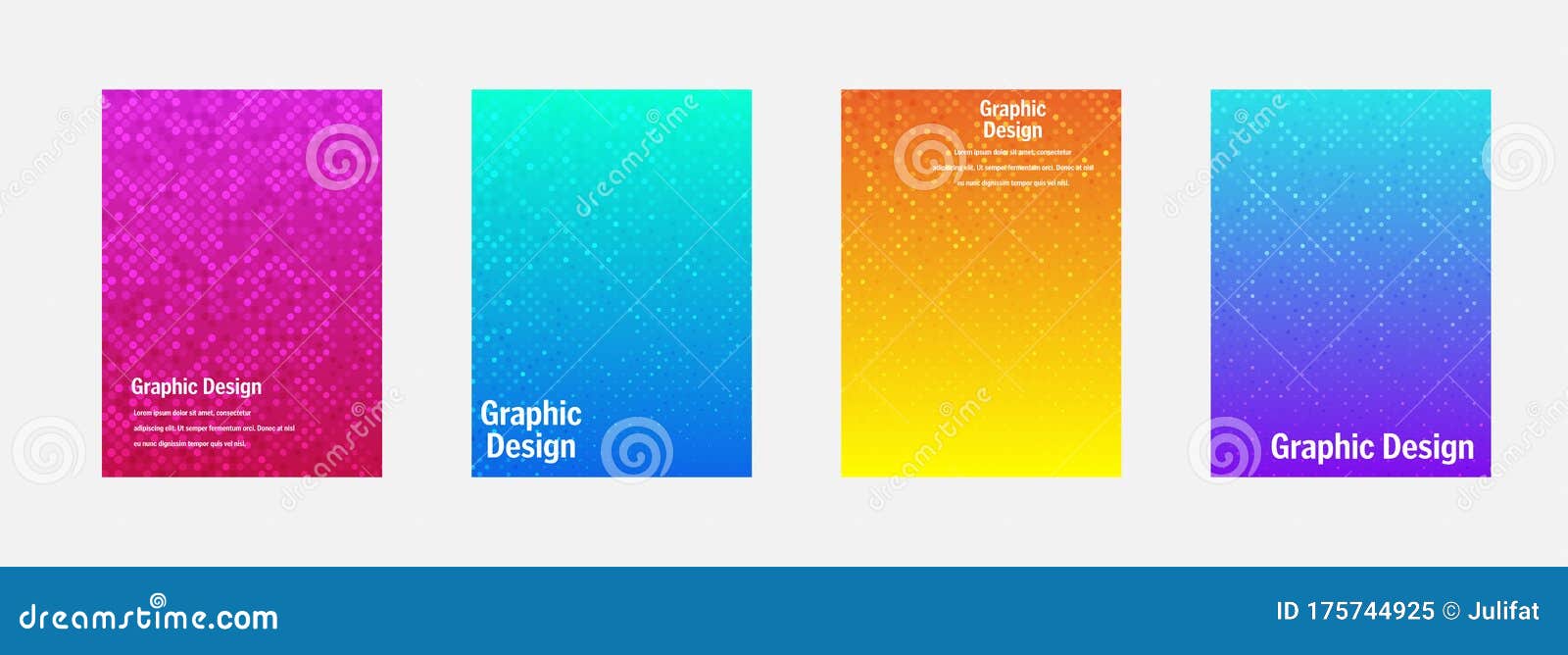 Vector Halftone Cover Design Templates. Layout Set for Covers of Books ...