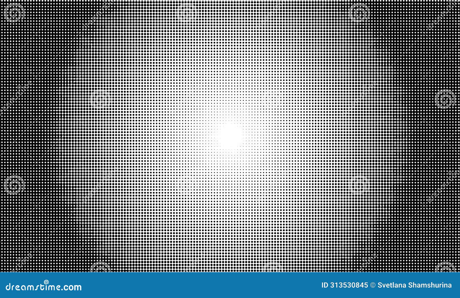 Vector Halftone Doted Background. Black Dots Circle Frame on White ...