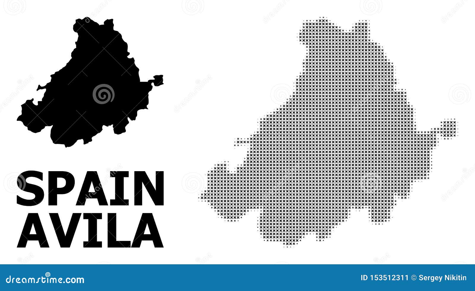 Avila Map Vector Silhouette Illustration Isolated On White Background ...