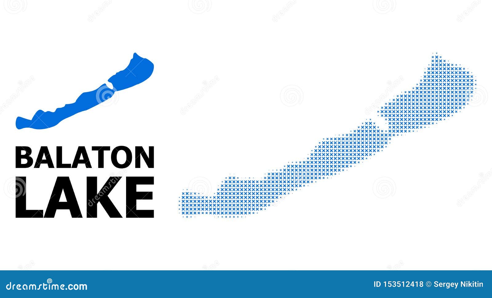 Dot Halftone Balaton Lake Map Cartoon Vector | CartoonDealer.com #119380813