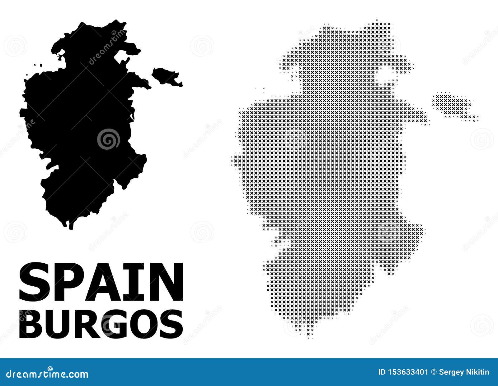 Vector Halftone Mosaic and Solid Map of Burgos Province Stock Vector - Illustration of spain ...