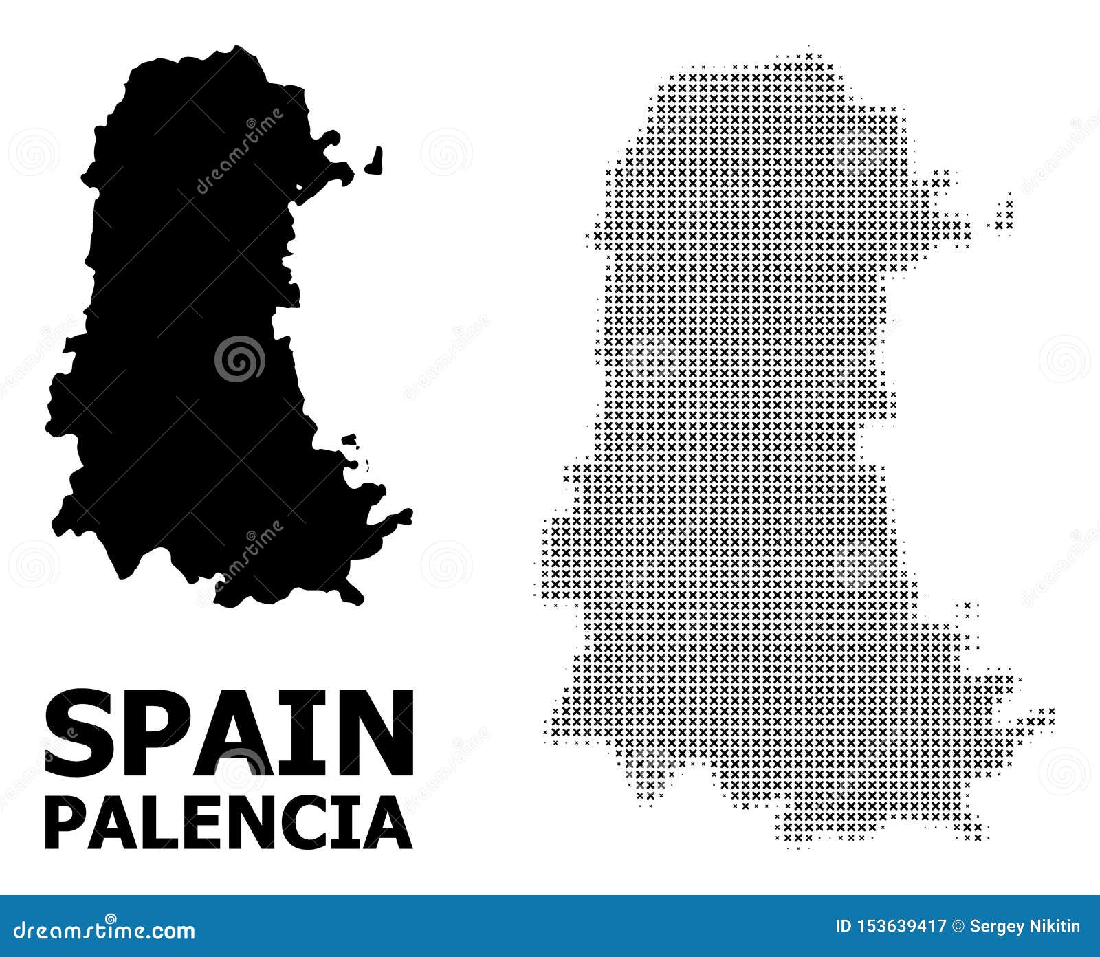 Palencia Map Vector Silhouette Illustration Isolated On White ...