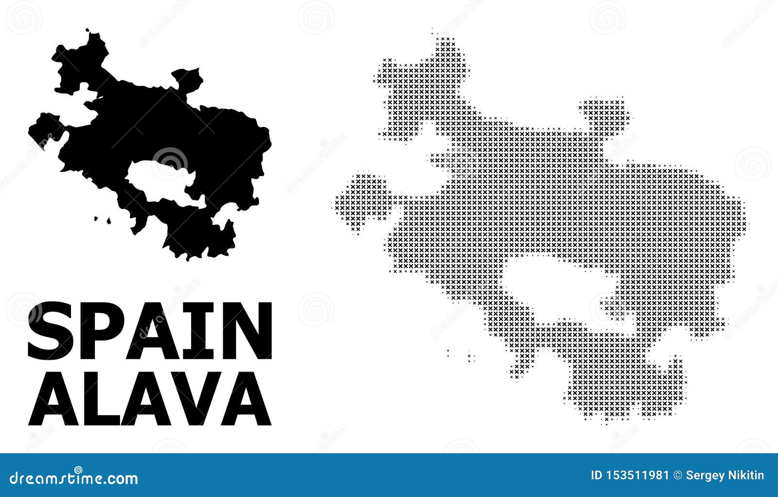 Vector Halftone Pattern and Solid Map of Alava Province Stock Vector ...