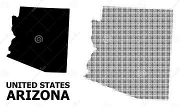 Vector Halftone Pattern and Solid Map of Arizona State Stock Vector ...