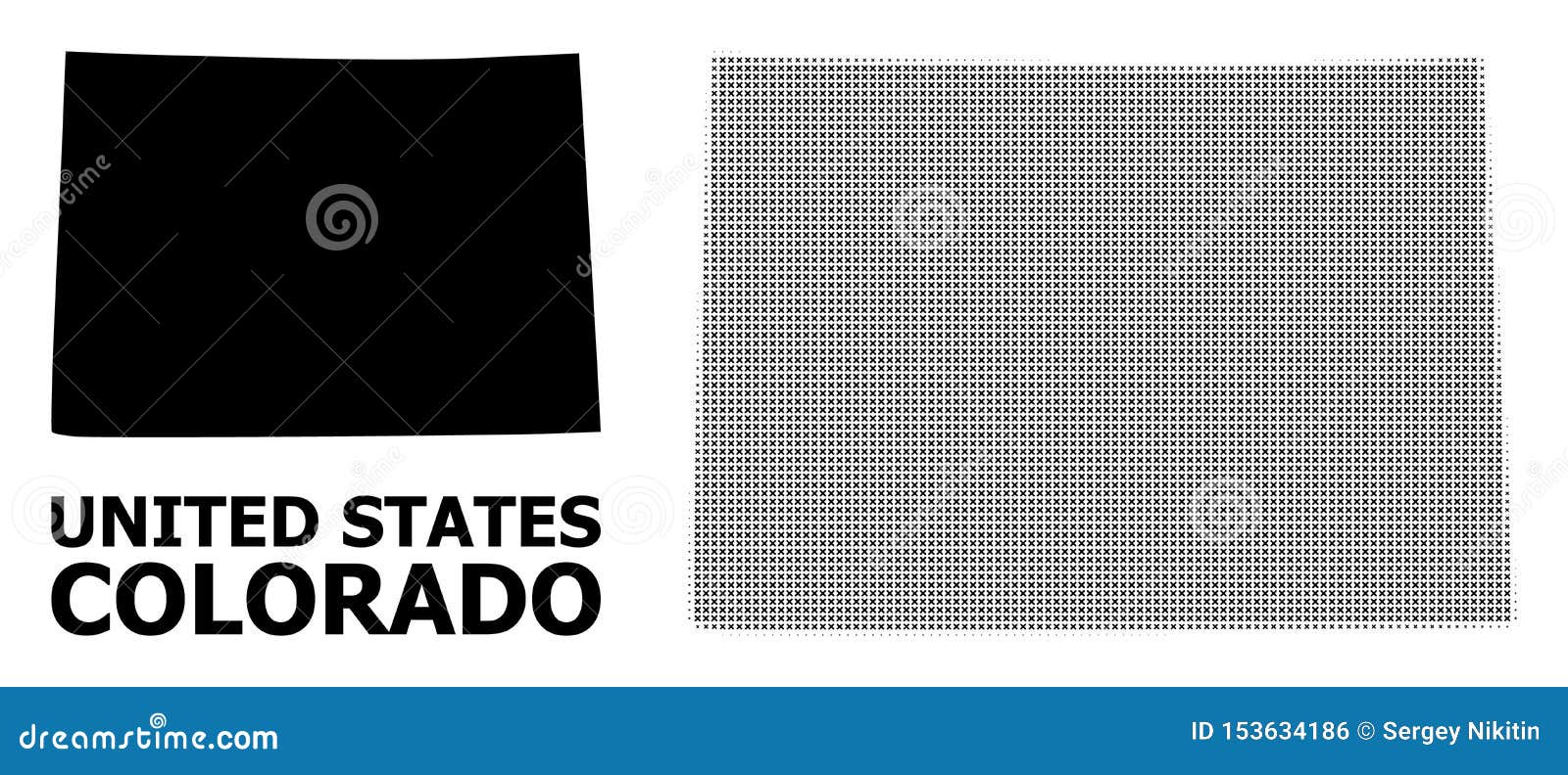 Vector Halftone Pattern and Solid Map of Colorado State Stock Vector ...