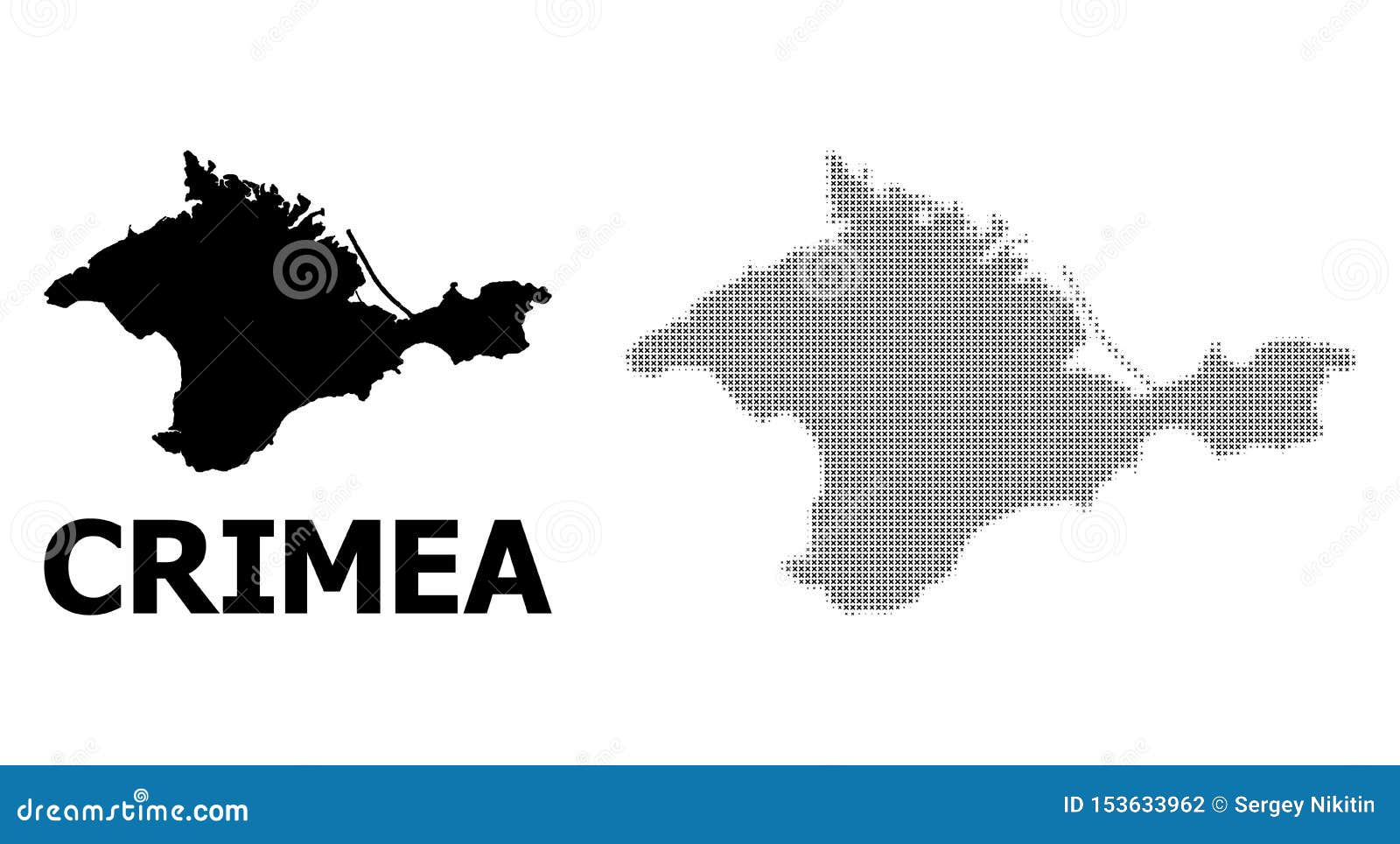 Vector Halftone Pattern and Solid Map of Crimea Stock Vector ...