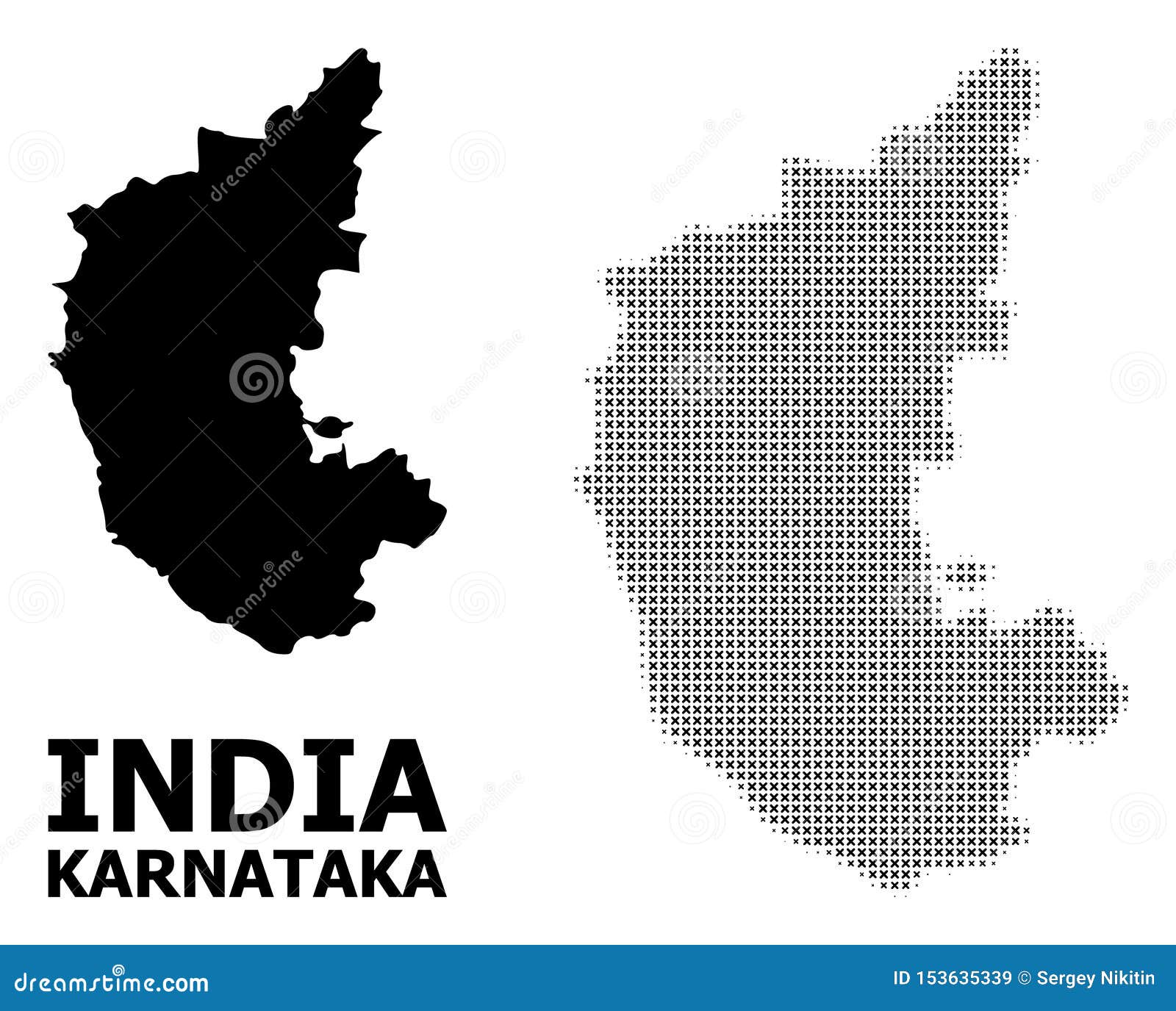 Dot Pattern Map Of Karnataka State Vector Illustration | CartoonDealer ...