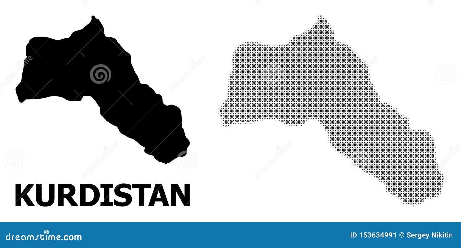 Vector Halftone Pattern and Solid Map of Kurdistan Stock Vector ...