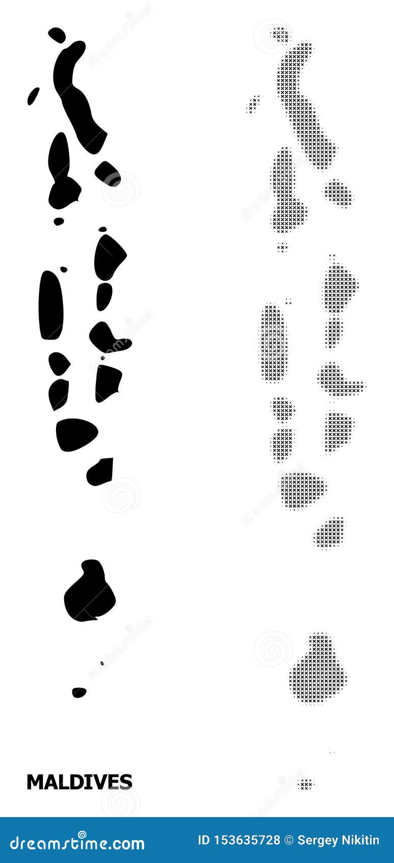 Vector Halftone Pattern and Solid Map of Maldives Stock Vector ...