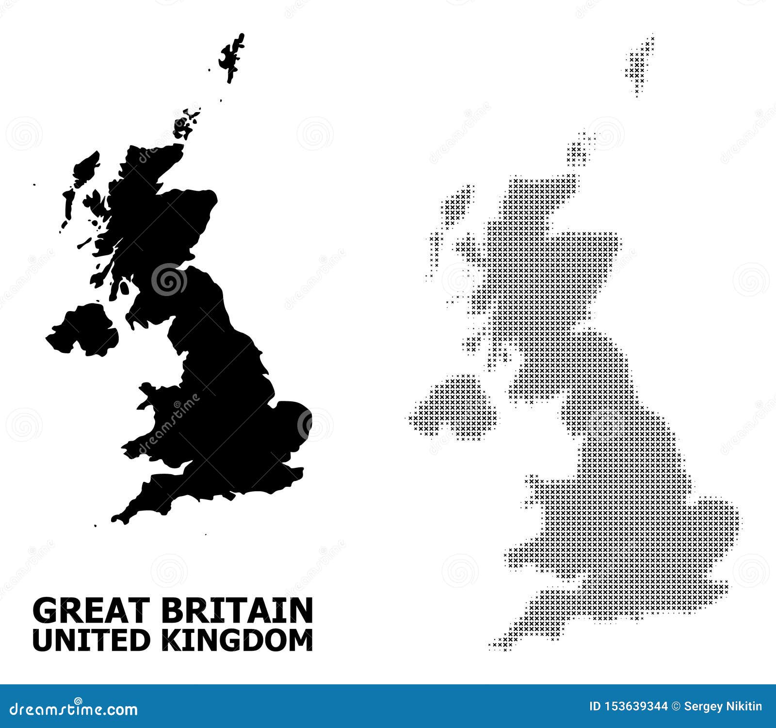 Vector Halftone Pattern and Solid Map of United Kingdom Stock Vector ...