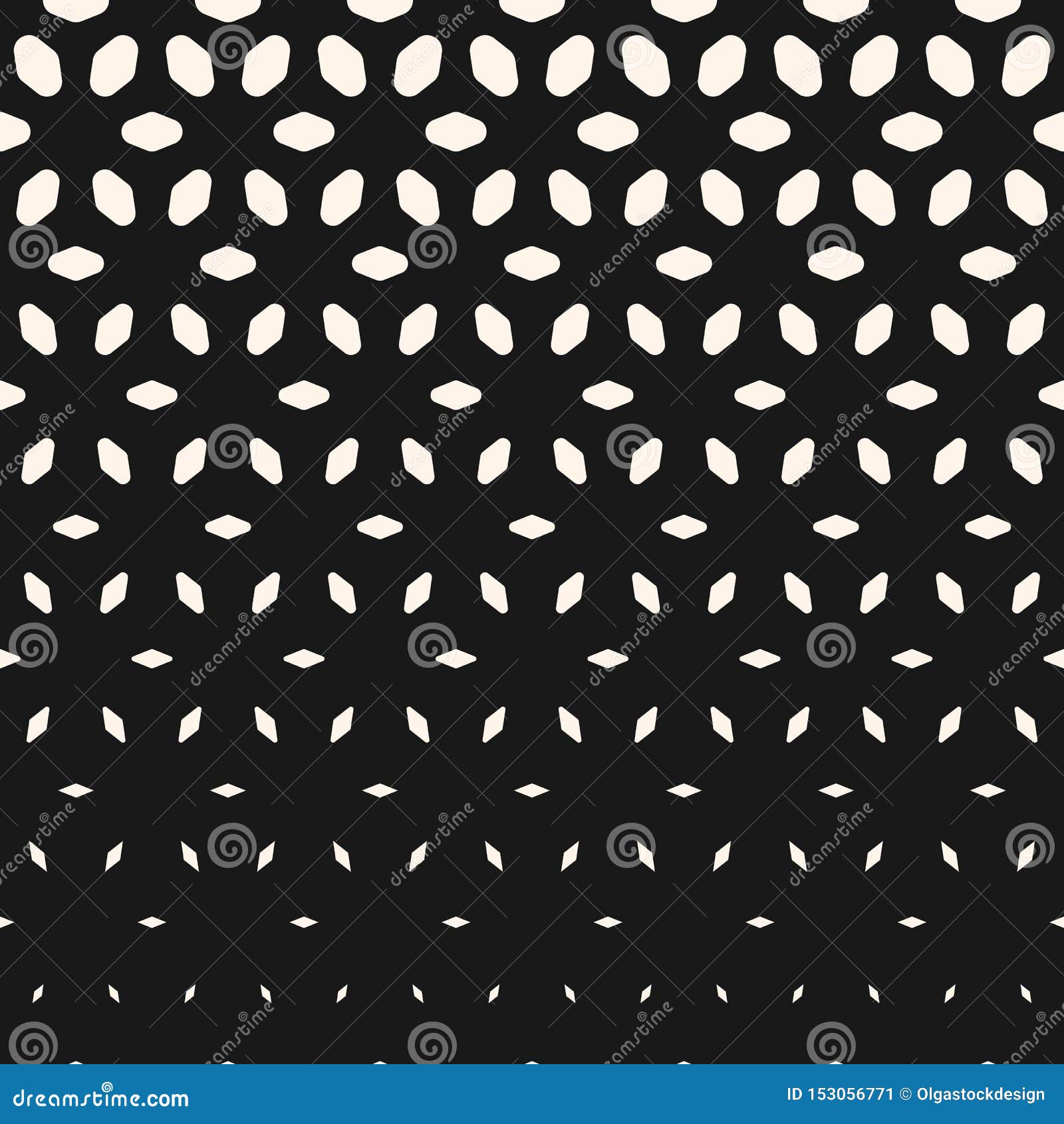 Vector Halftone Pattern. Vertical Falling Shapes, Morphing Rhombuses ...