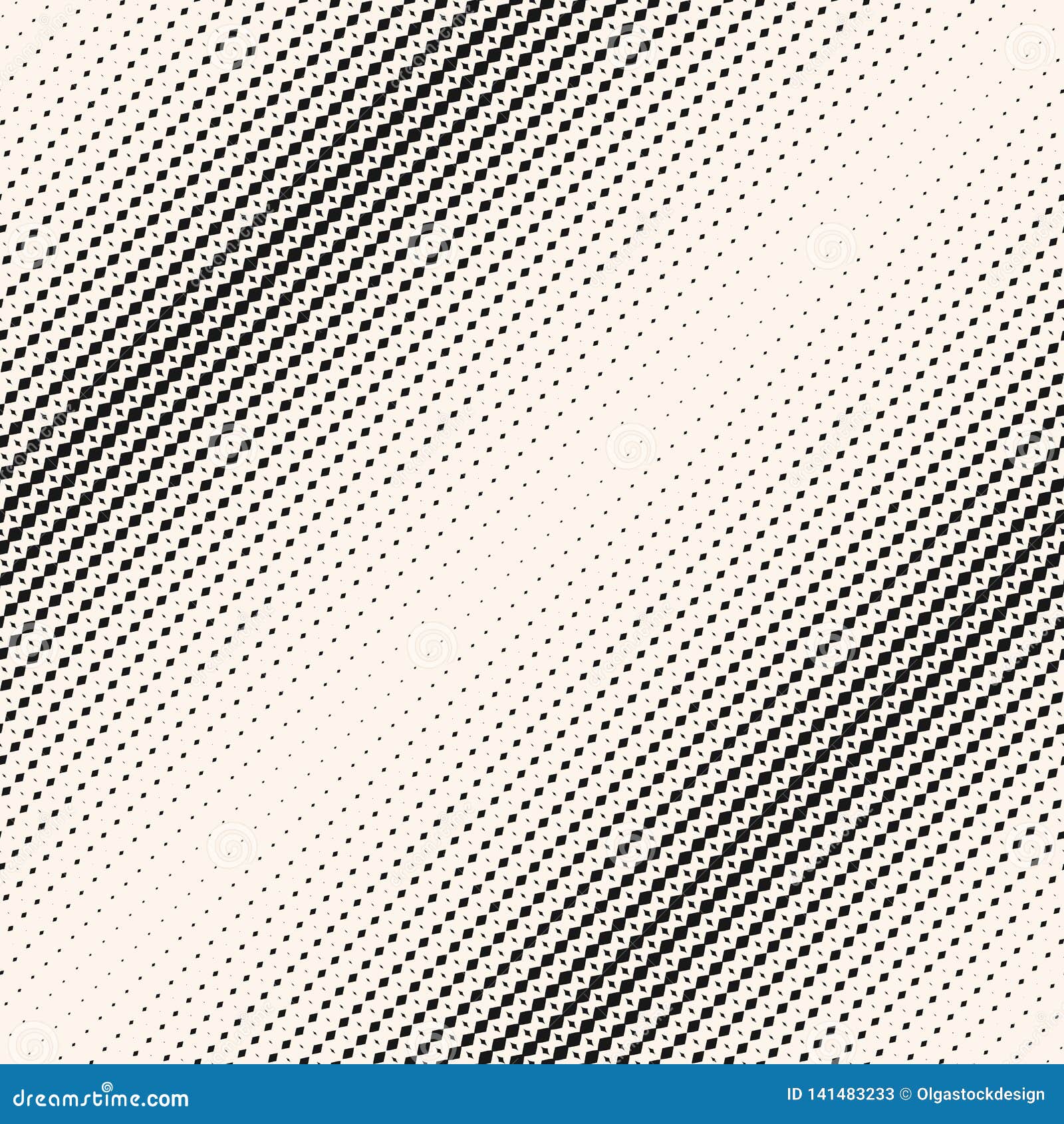Vector Halftone Seamless Pattern. Black and White Diagonal Gradient ...