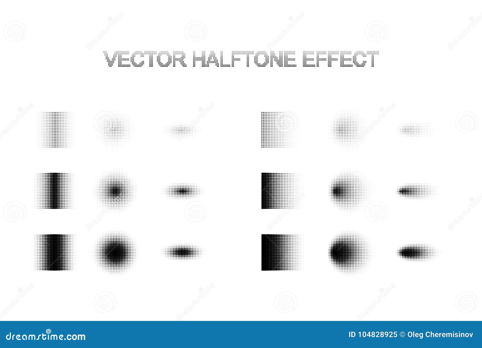 Vector Halftone Shadow Effect Set. Different Gradient Shadows in ...