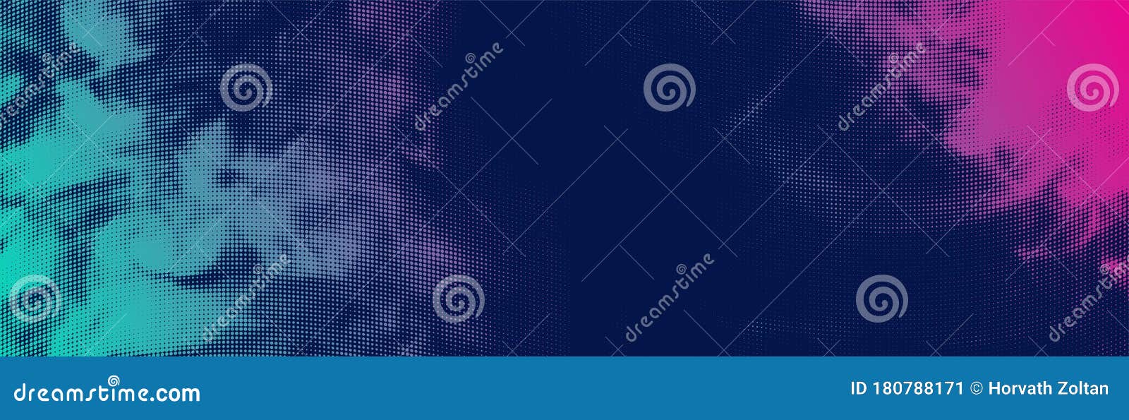 Vector Halftone Color Flow on Blue Stock Vector - Illustration of ...