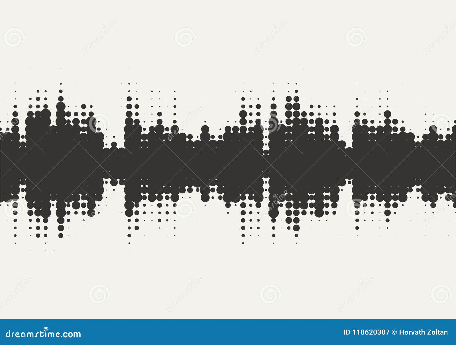 Vector Halftone Sound Wave Design. Stock Vector - Illustration of ...
