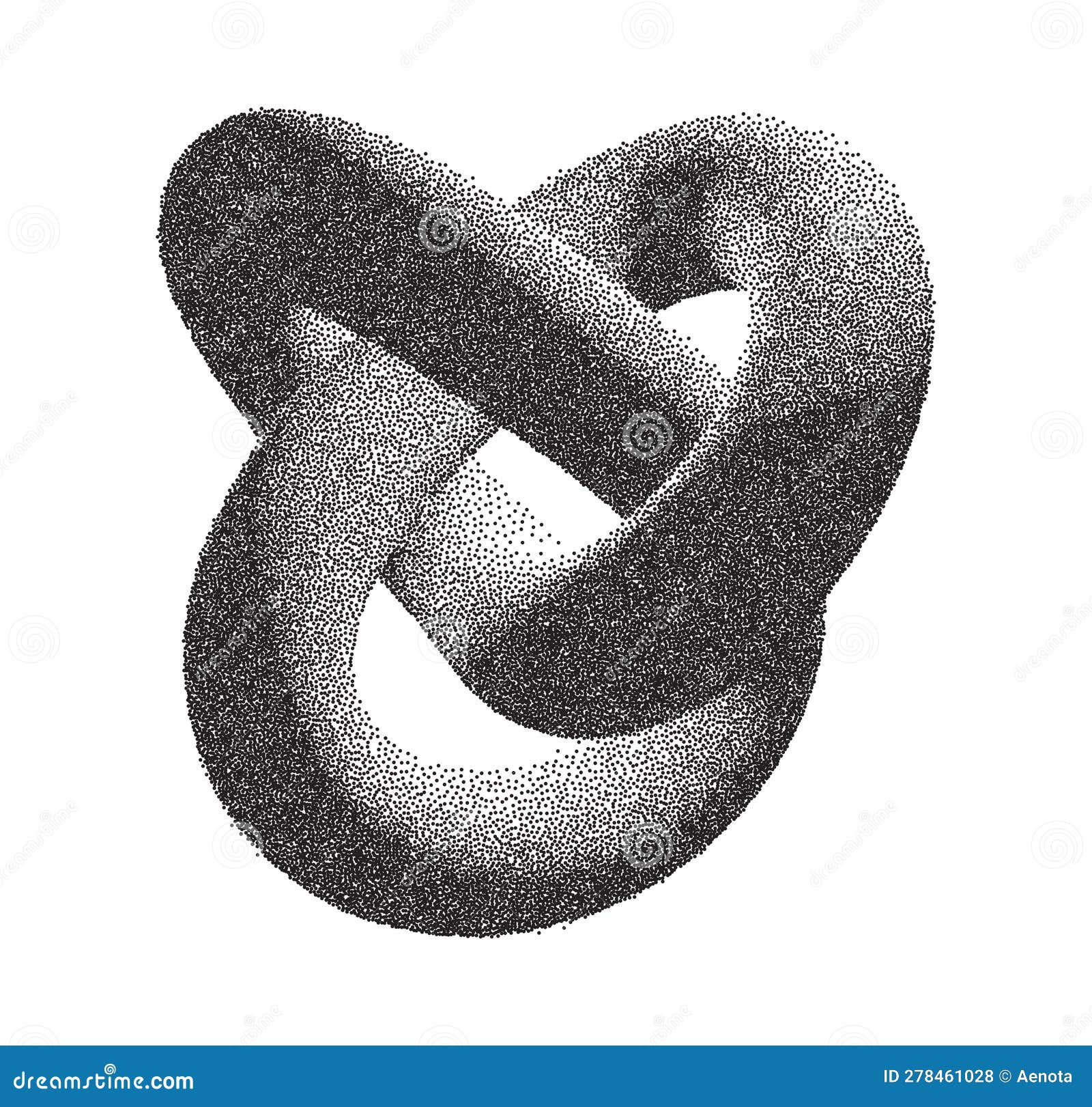 Vector Halftone Stippled Geometric Figure Illustration 3D Infinity ...