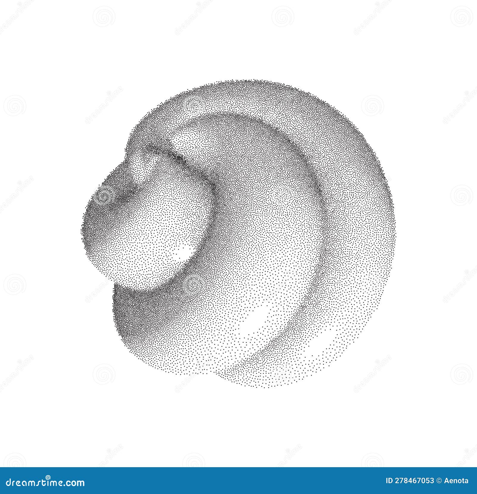 Vector Halftone Stippled Geometric Figure Illustration 3D Infinity ...
