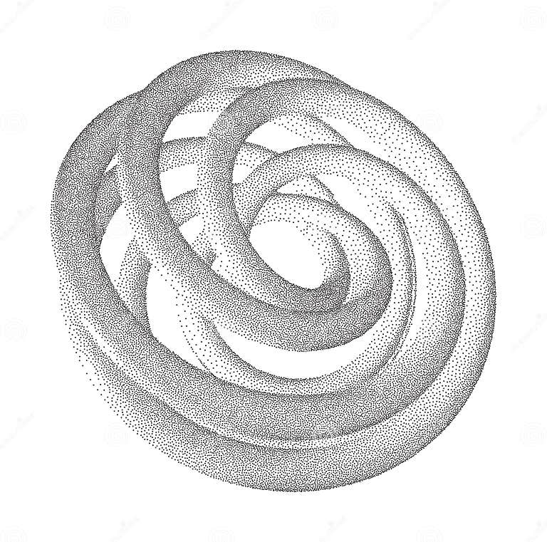 Vector Halftone Stippled Geometric Figure Illustration 3D Infinity ...