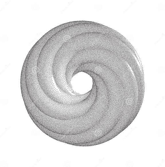 Vector Halftone Stippled Geometric Figure Illustration 3D Infinity ...
