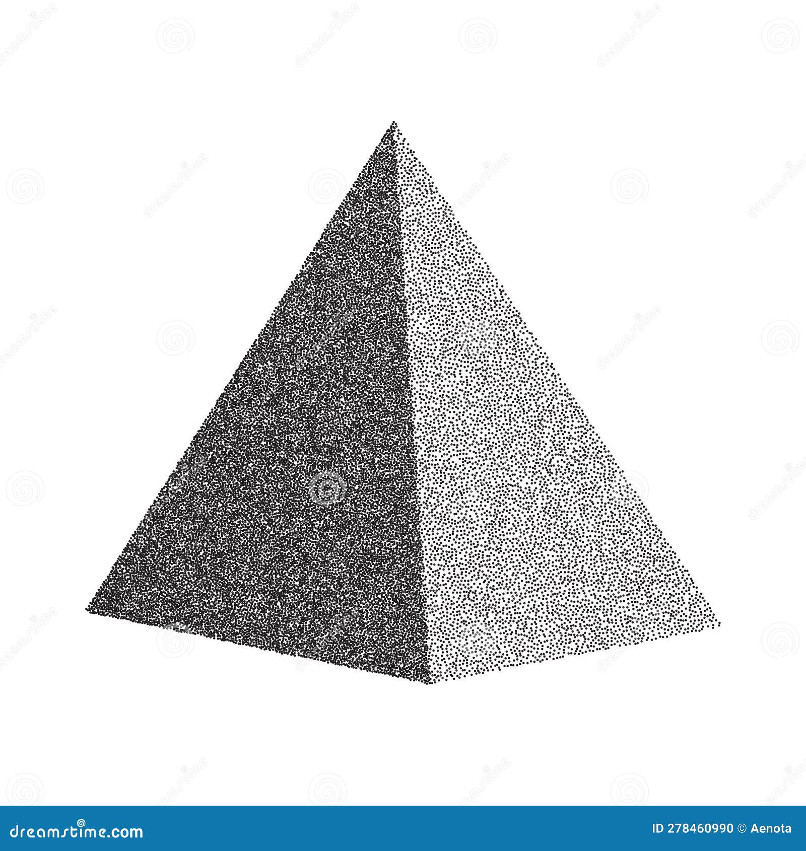 Vector Halftone Stippled Geometric Figure Illustration 3D Quadrangular ...