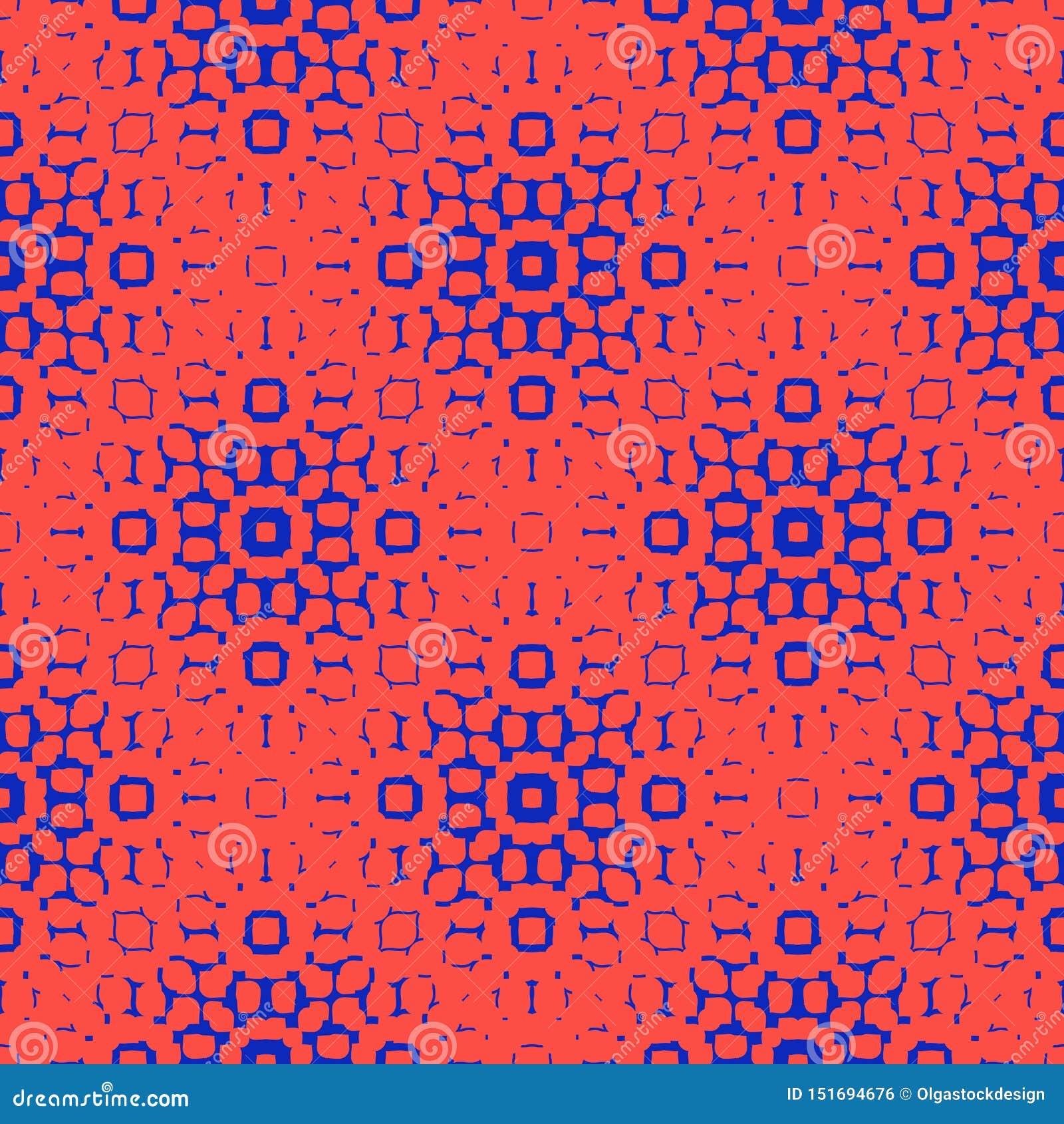 Vector Halftone Texture. Bright Blue and Red Psychedelic Seamless ...