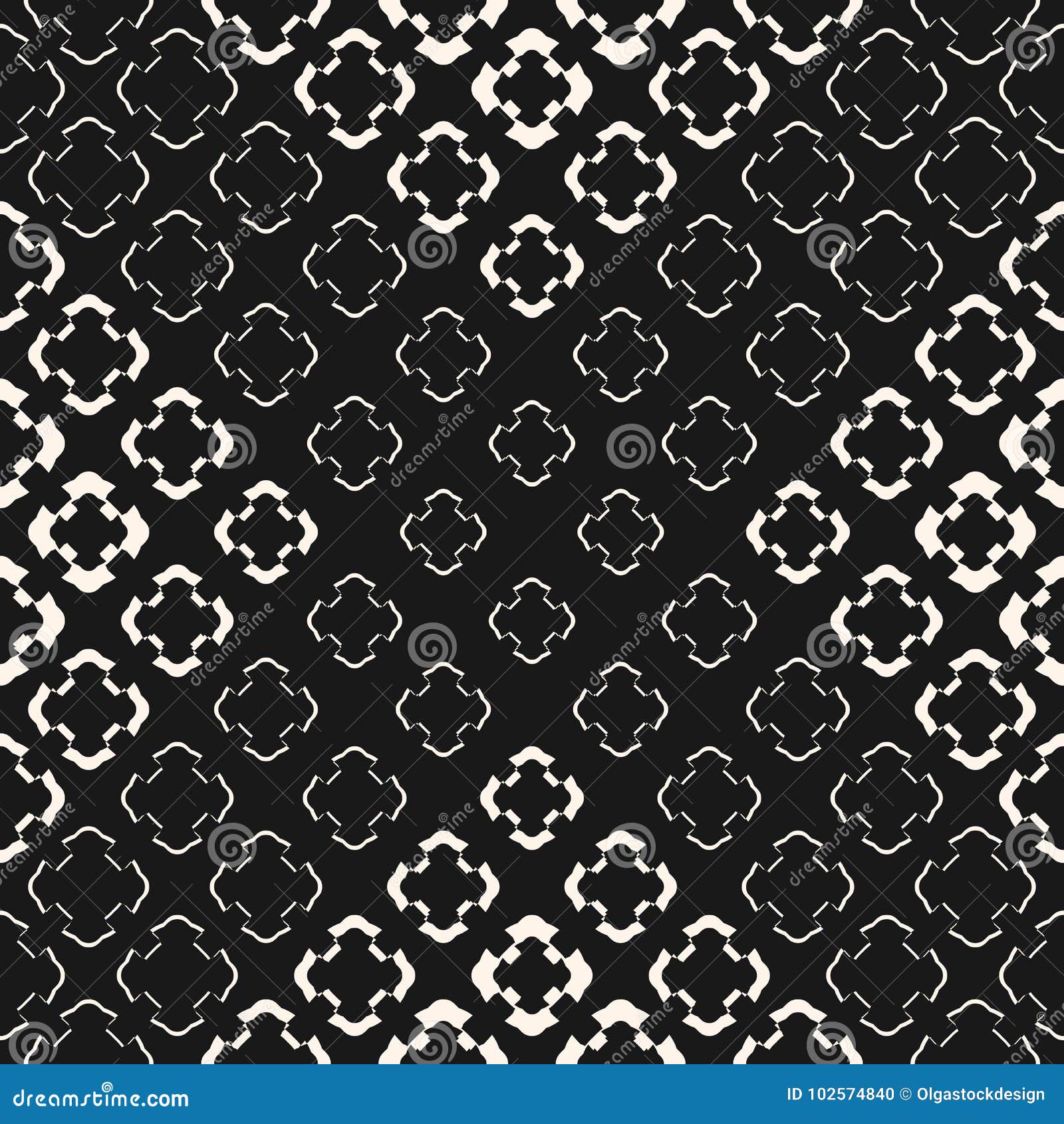 Geometric Halftone Seamless Pattern with Morphing Floral Shapes Stock ...