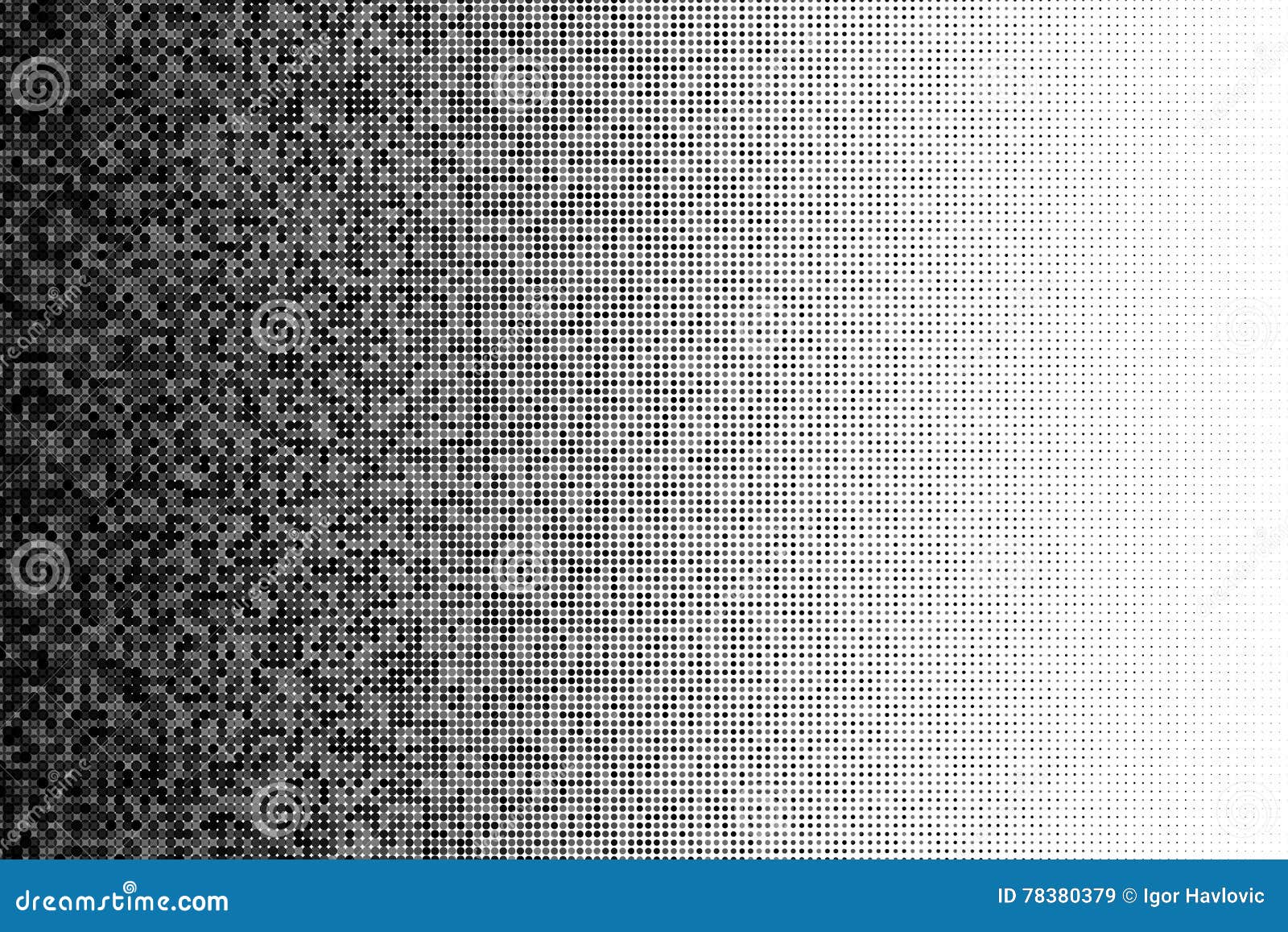 Vector Halftone Transition Pattern Made of Dots with Random ...