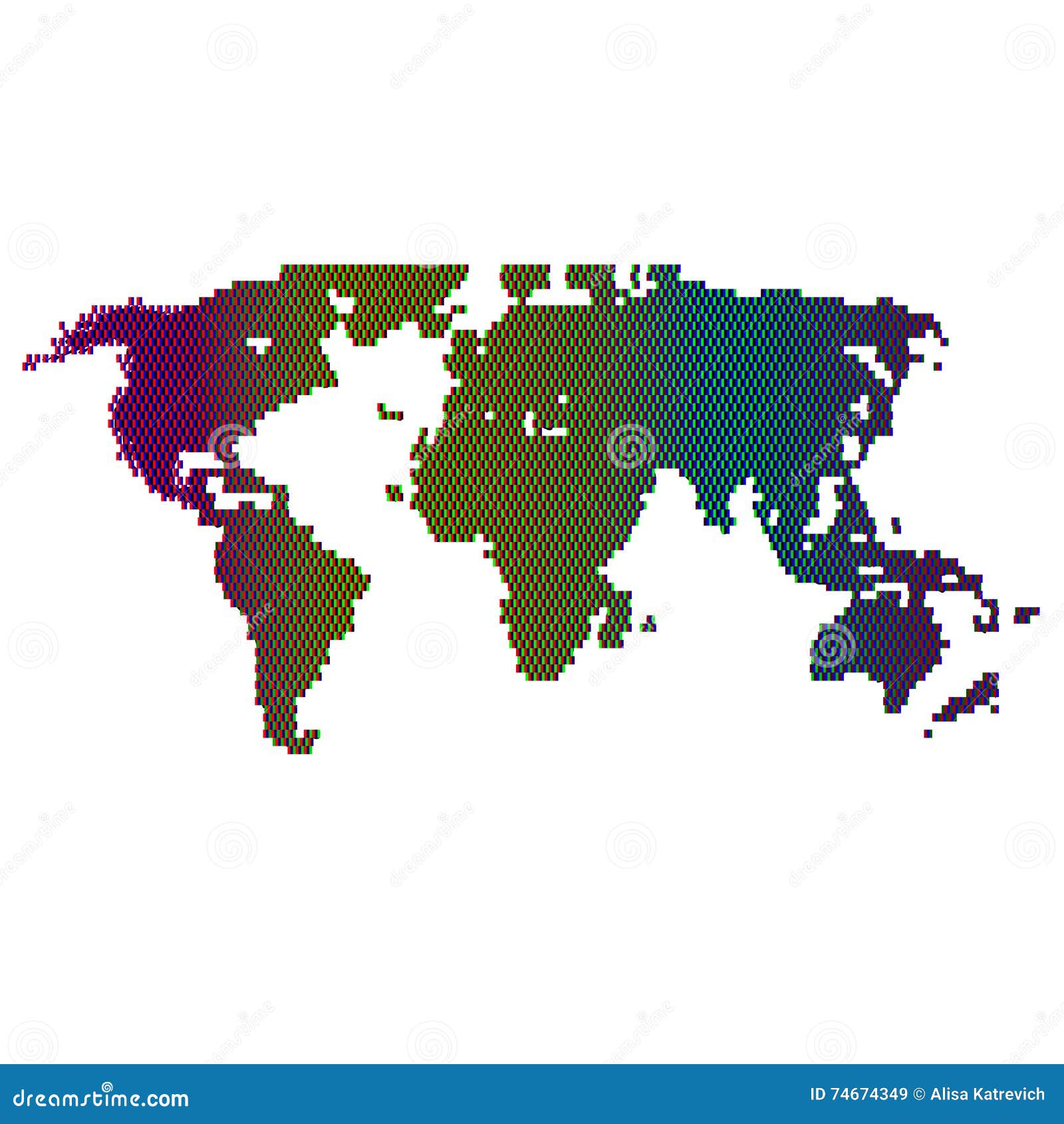Vector Halftone World Map. Continents for Your Design Stock Vector ...