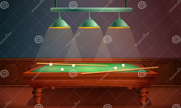 Vector Hall with Pool Table Stock Vector - Illustration of interior ...