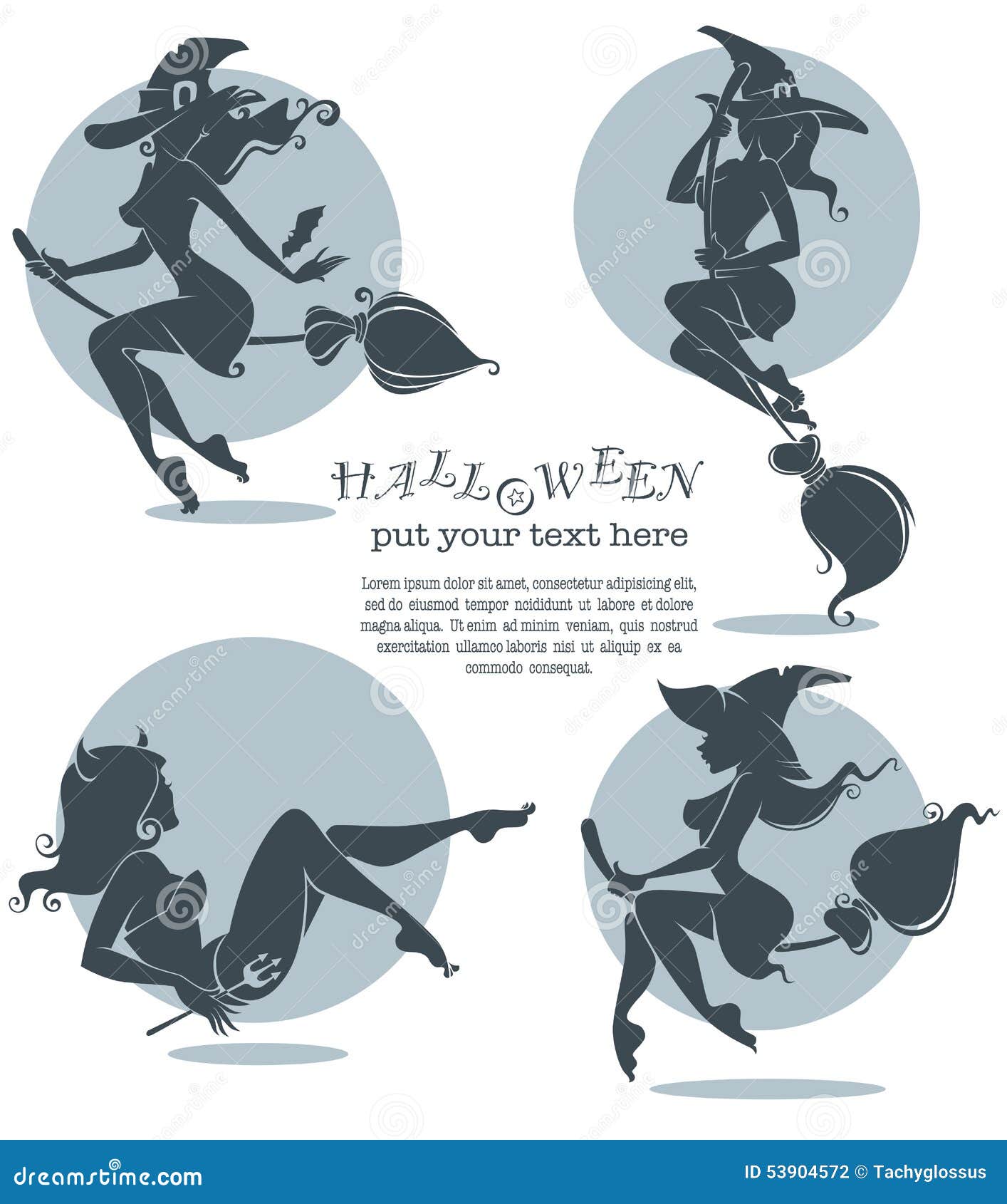 Vector Halloween Collection Stock Vector - Illustration of girl, emblem ...