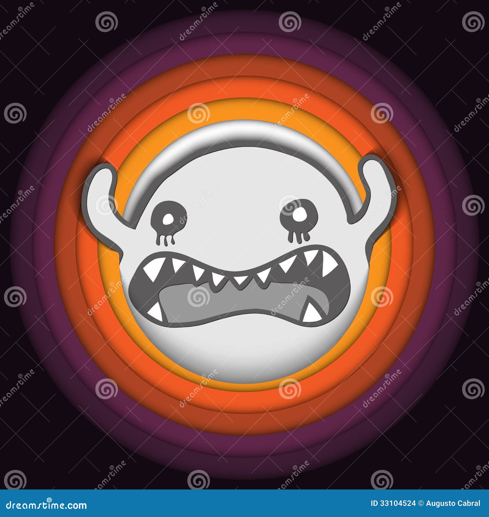 Vector - Halloween Ghost Circle Stripe Background Stock Vector ...