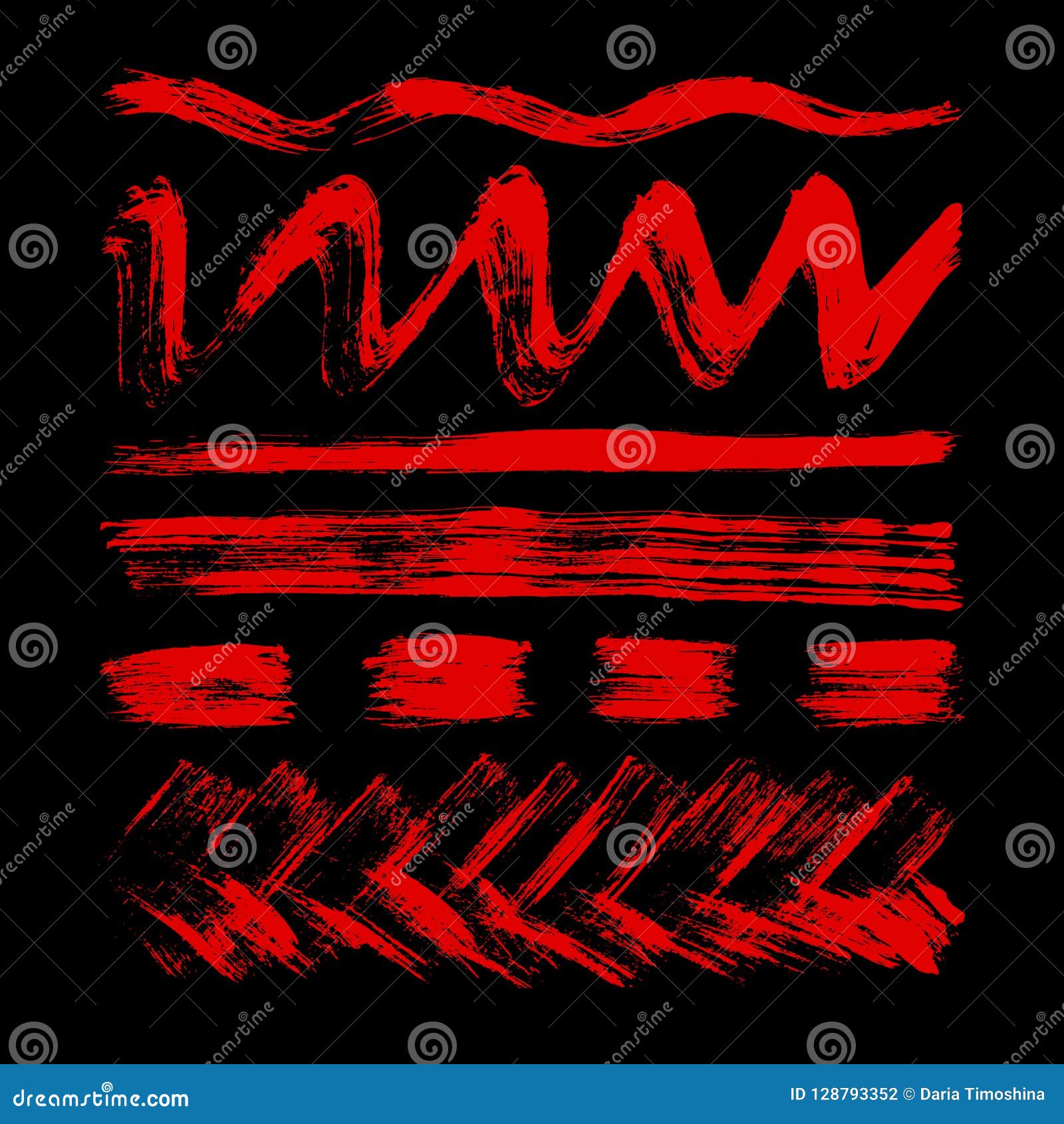 Vector Halloween Hand-drawn Set with Blood Smears Stock Vector ...