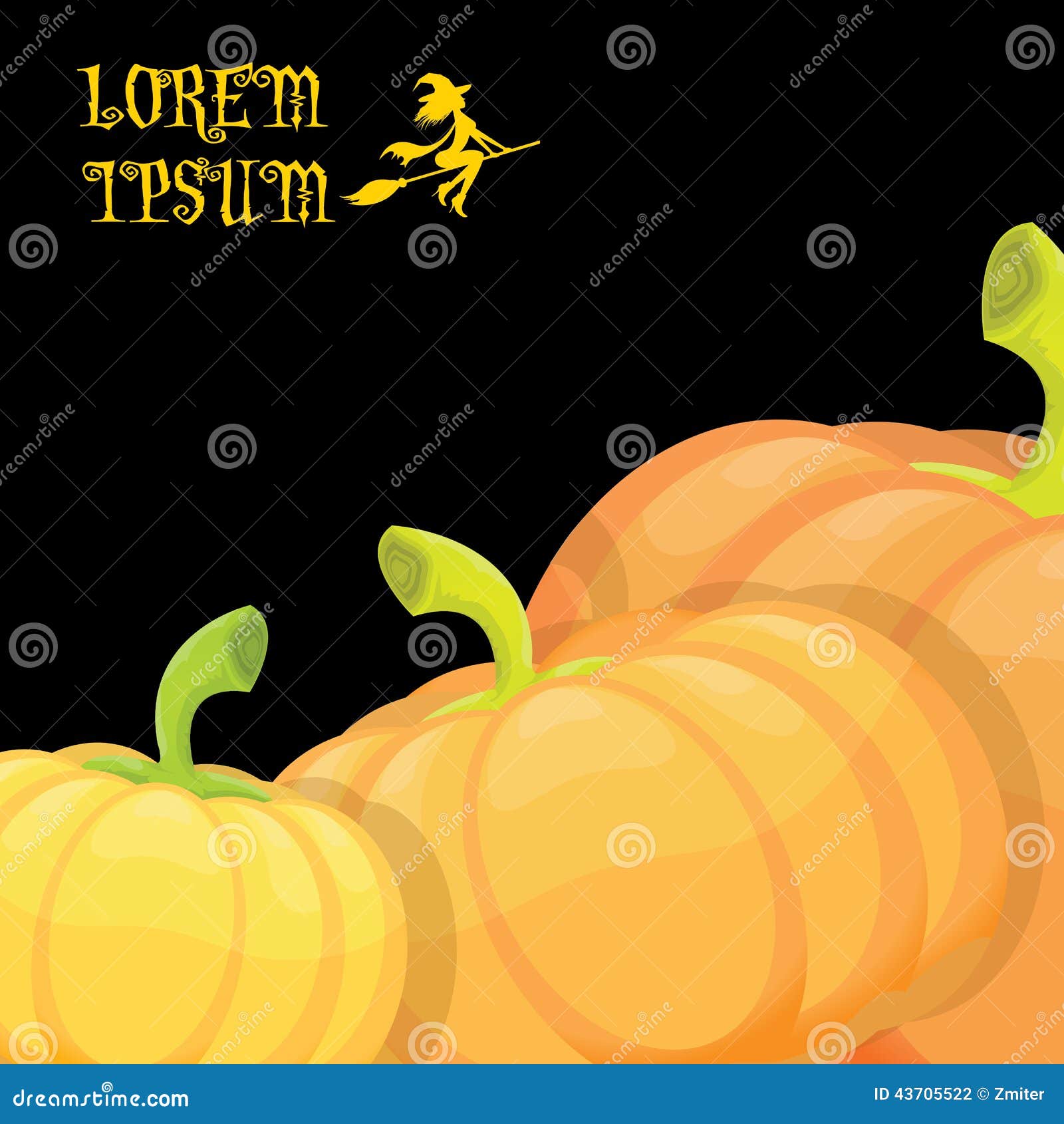 Vector Halloween Invitation Border with Pumpkins Stock Vector ...