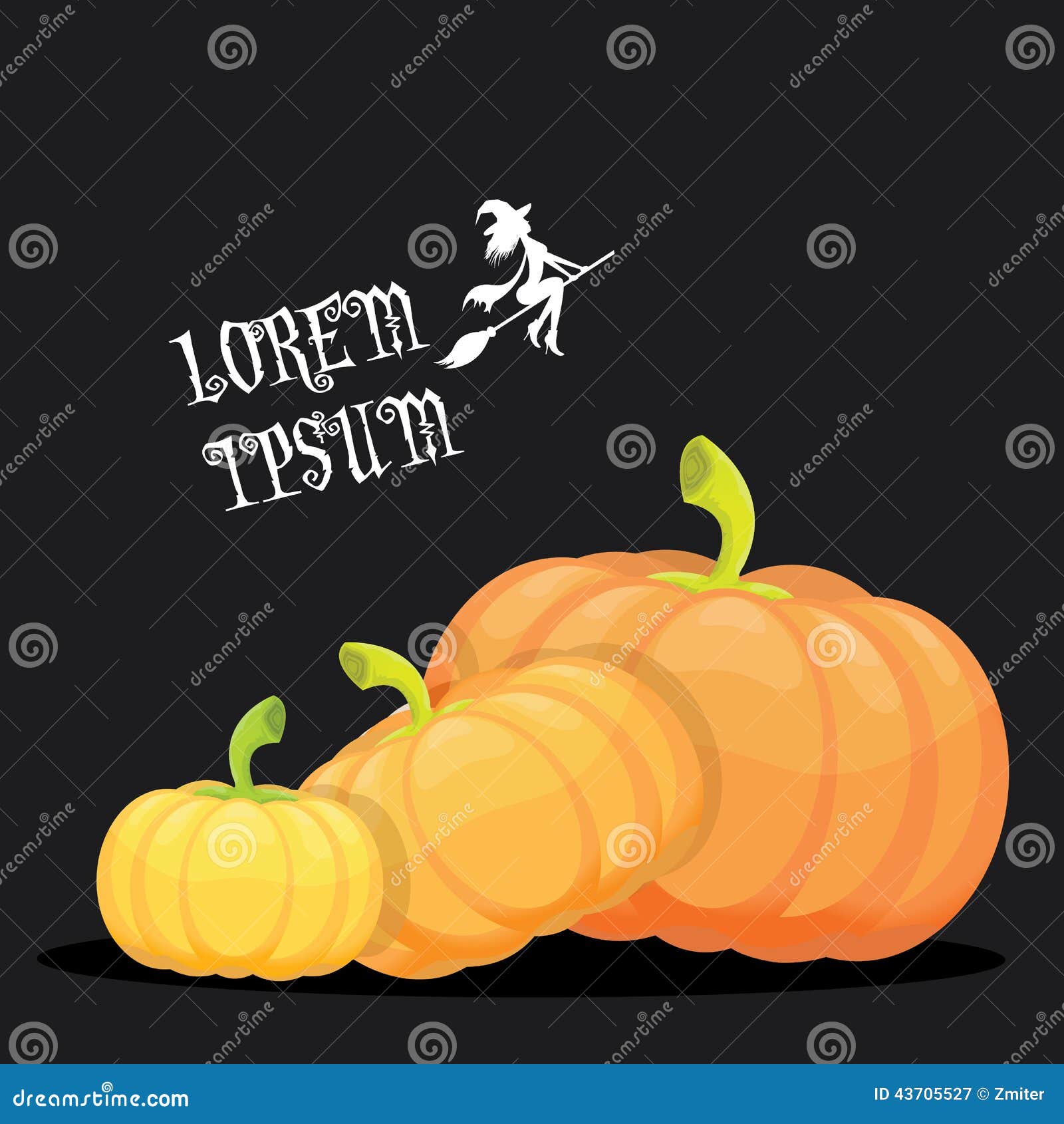 Vector Halloween Invitation Border with Pumpkins Stock Vector ...