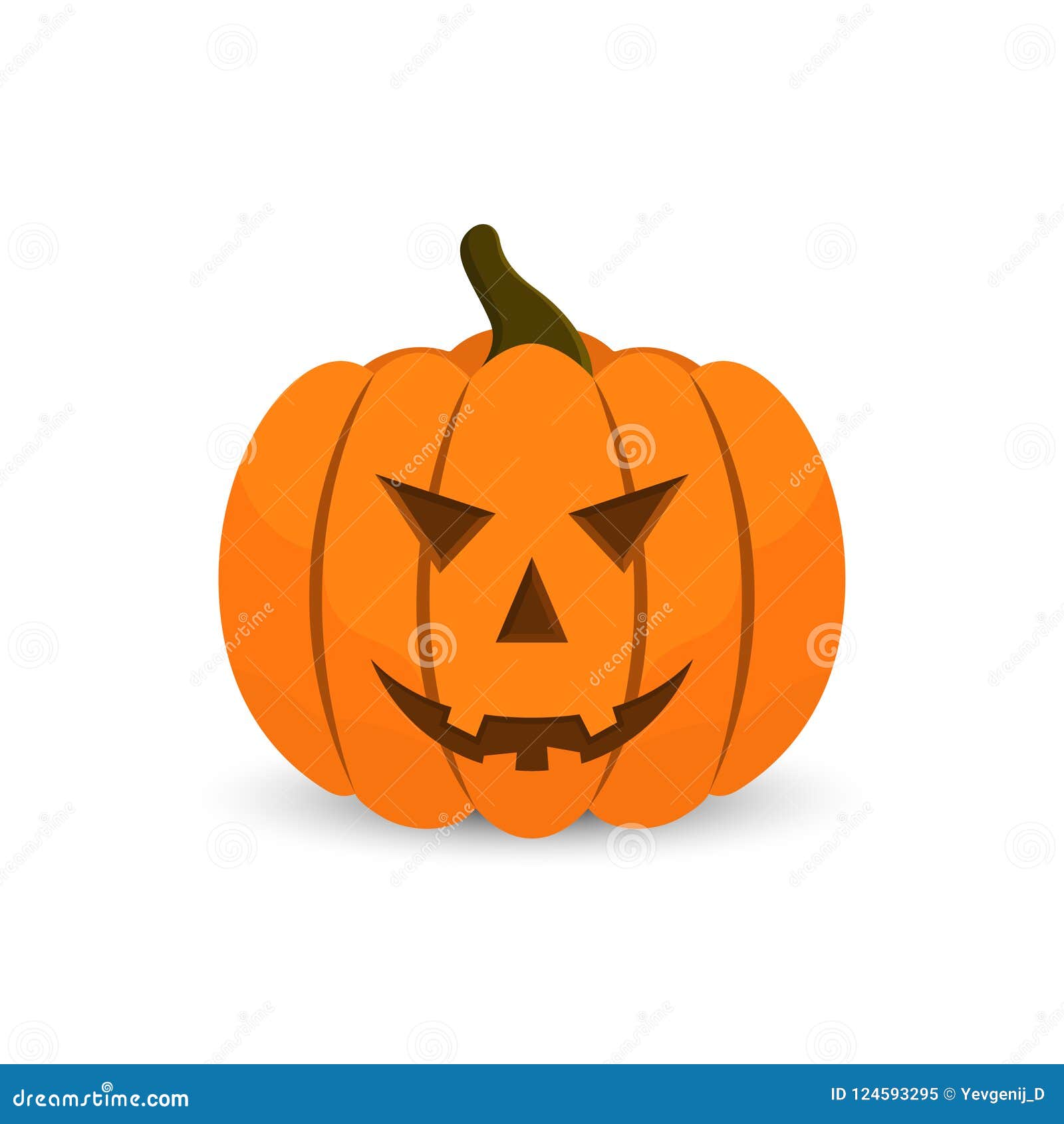 Vector Halloween Pumpkin in Cartoon Style. Scary Face of Halloween ...