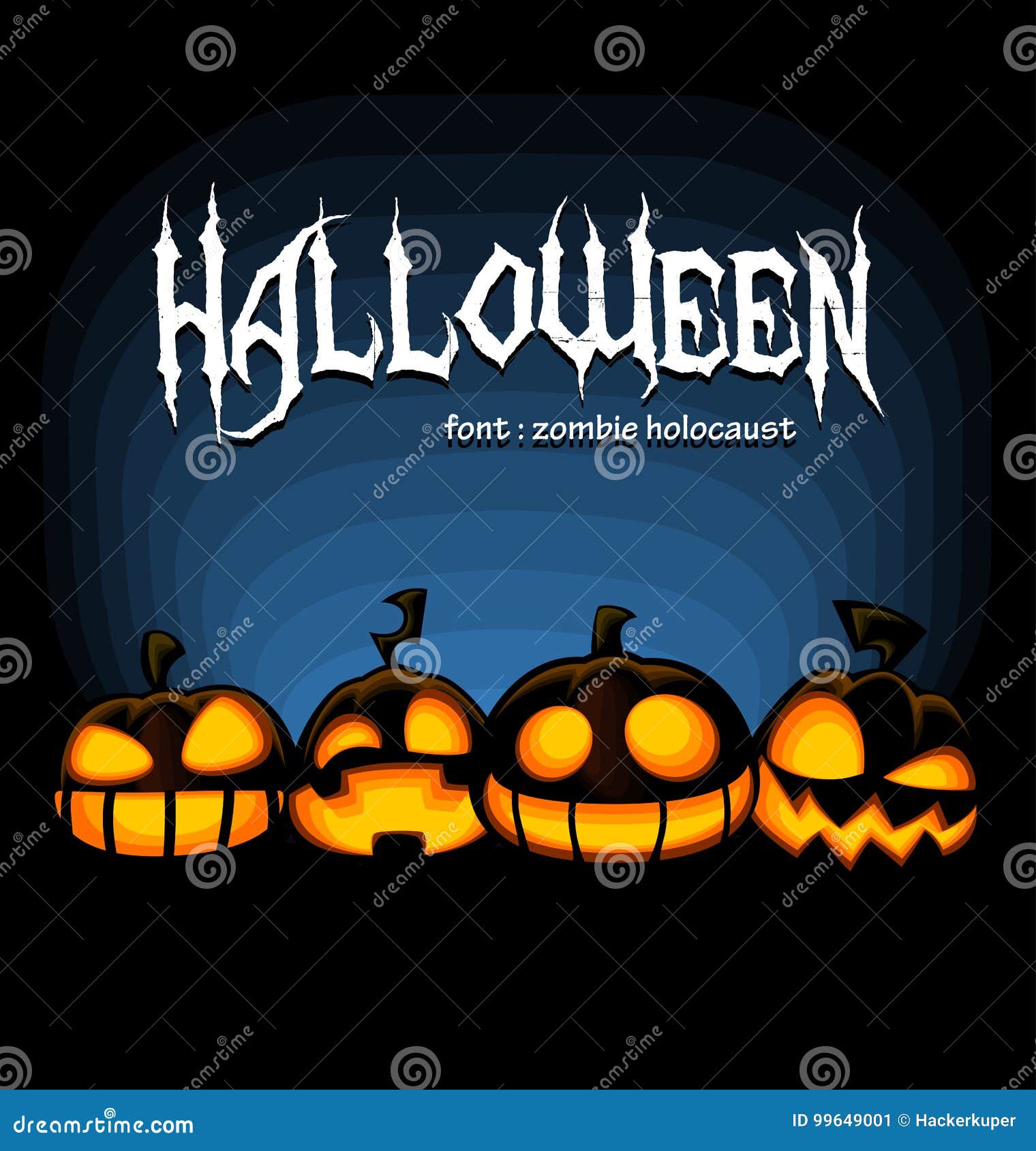 Vector Halloween Pumpkin Collection Set with Scary Laugh Expression for ...